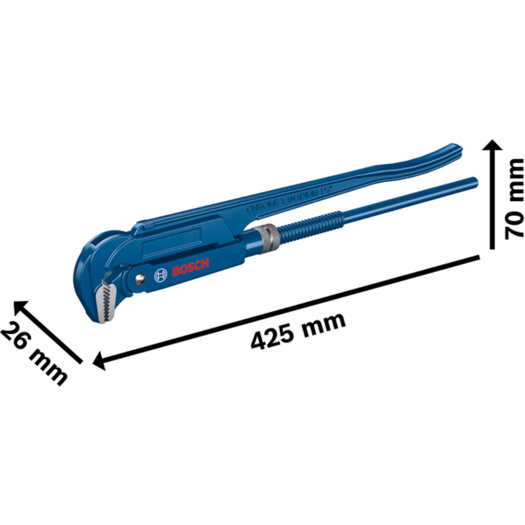 BOSCH 1600A02W3V sanitary corner pipe wrench 90° 420 mm | Klium