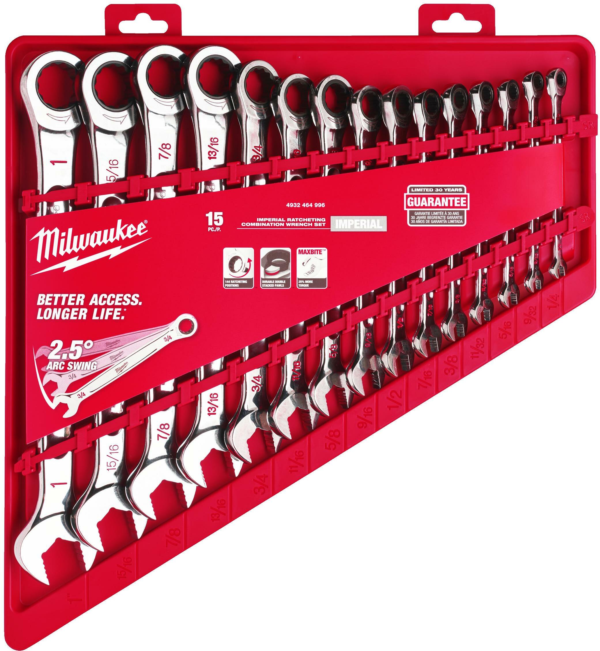 MILWAUKEE 4932464996 Clé à cliquet Max Bite 15 pièces | Klium