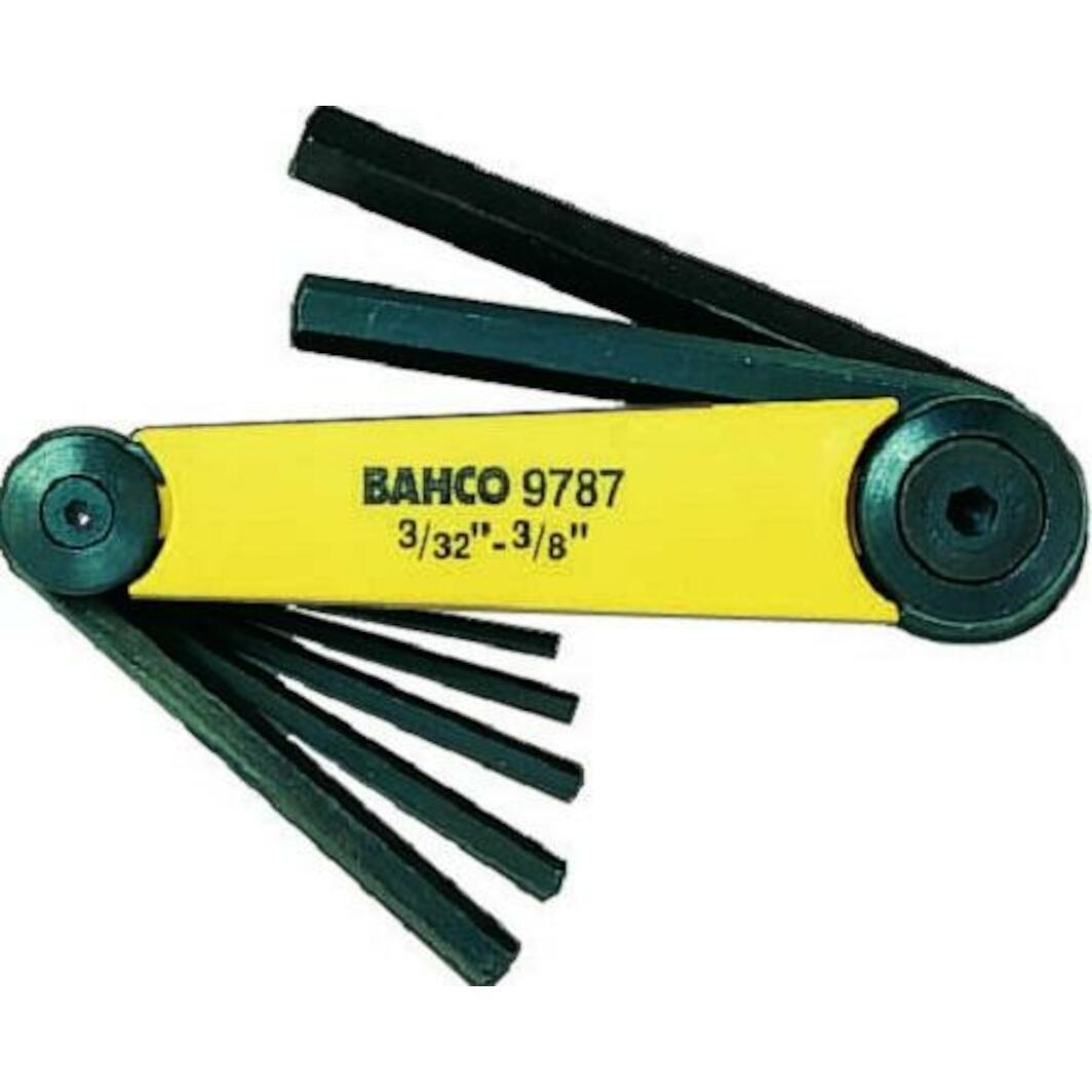 BAHCO BE-9787 hexagonal spanner set phosphated inch sizes collapsible 7 ...