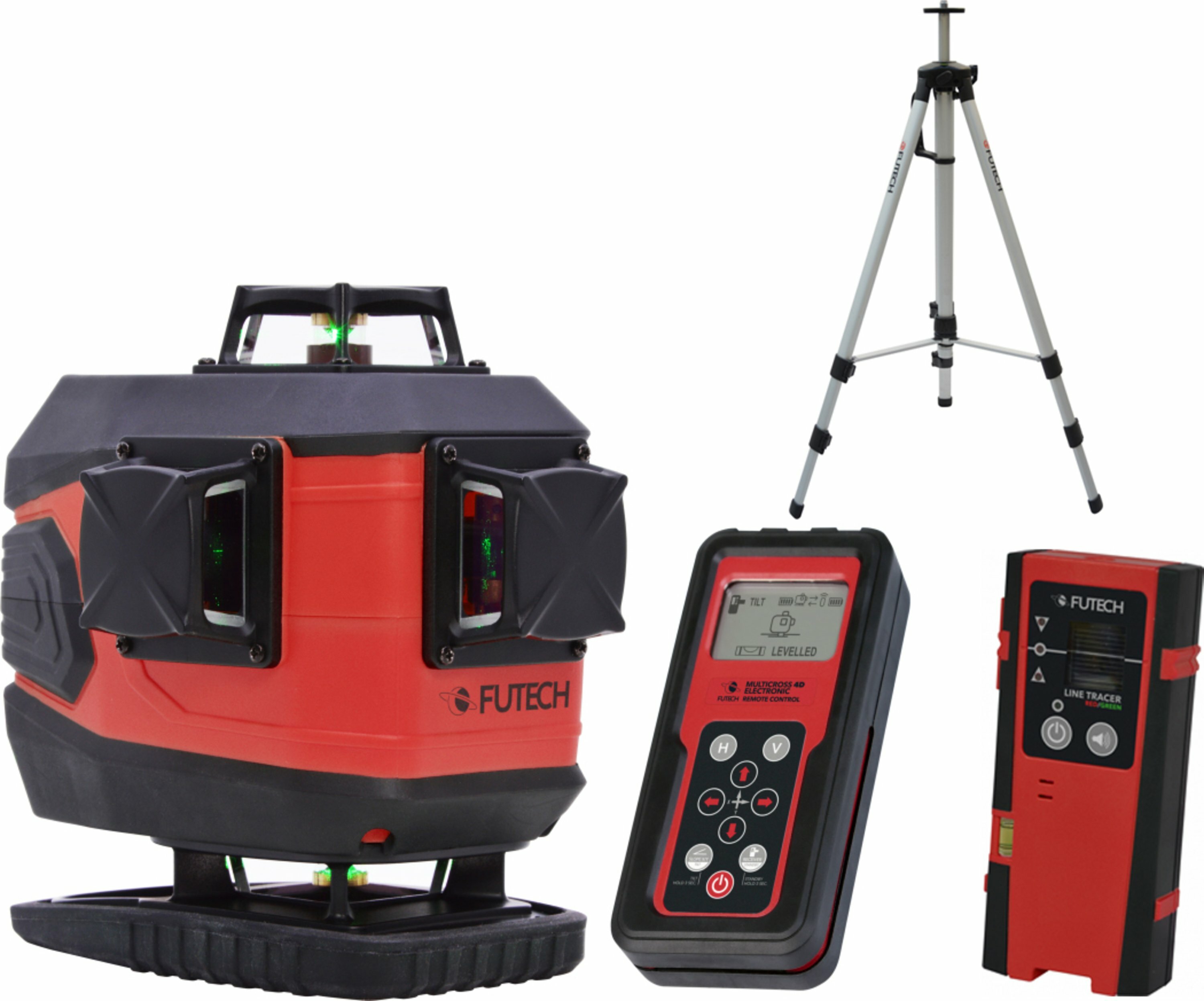 FUTECH MultiCross 4D Electronic cross line laser green + tripod 180cm ...