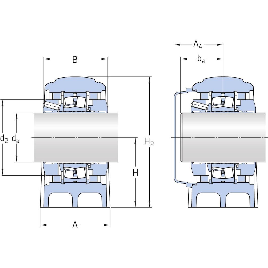 SKF SYNT 55 LTS standing roller bearing unit with two bolts 55 mm | Klium