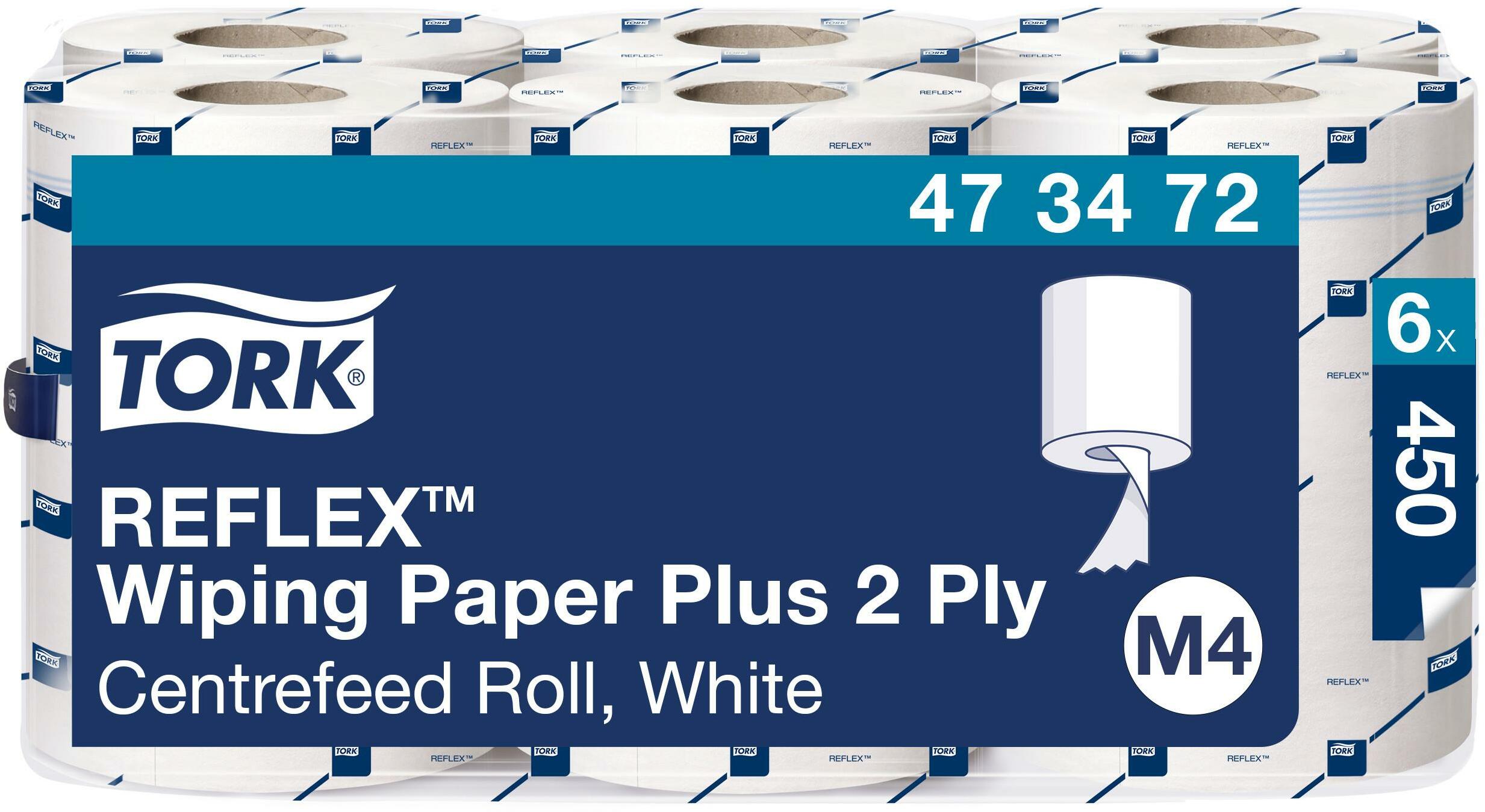TORK 473472 Reflex Plus centrefeed cleaning paper white, M4 | Klium