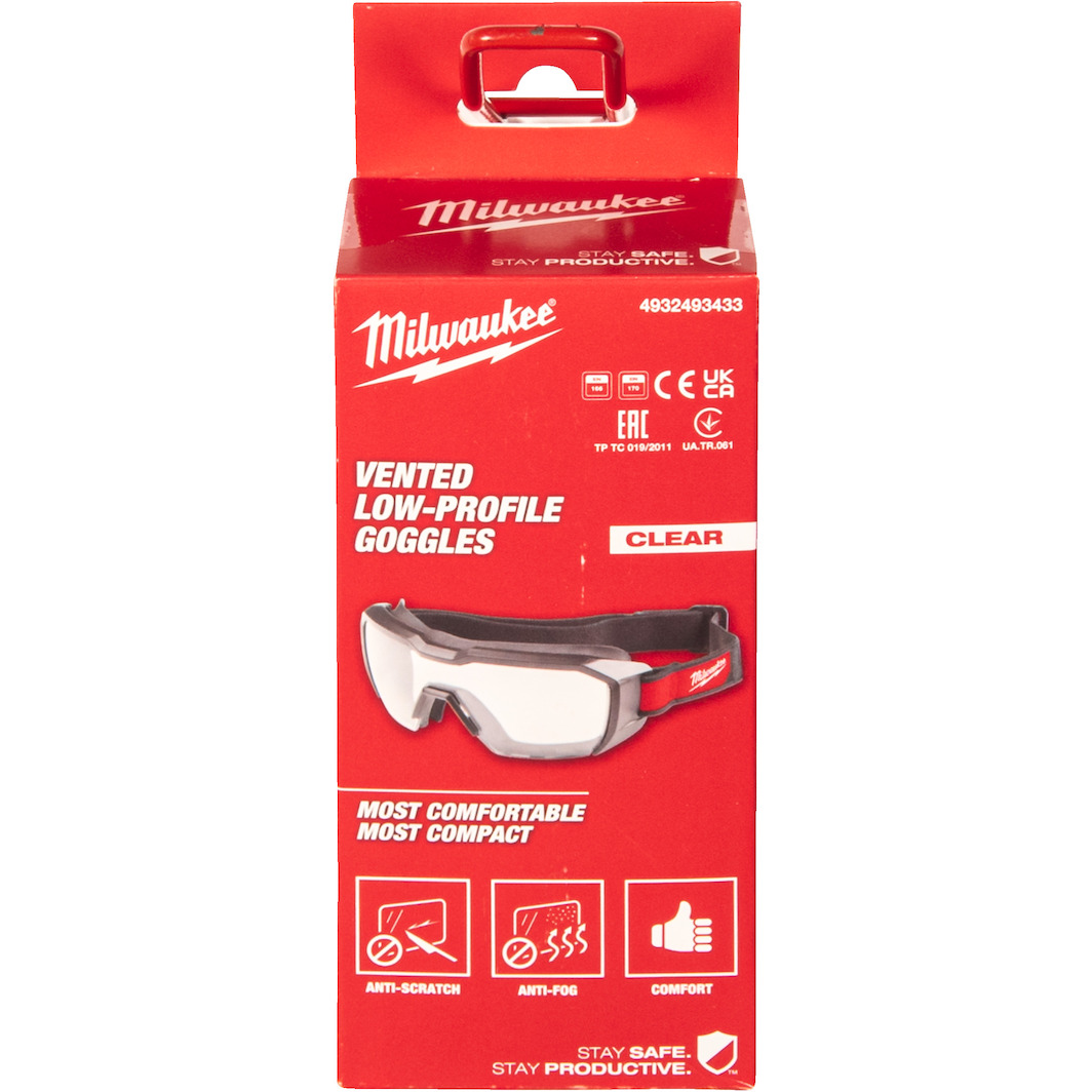 MILWAUKEE 4932493433 compact safety goggles ventilated clear | Klium