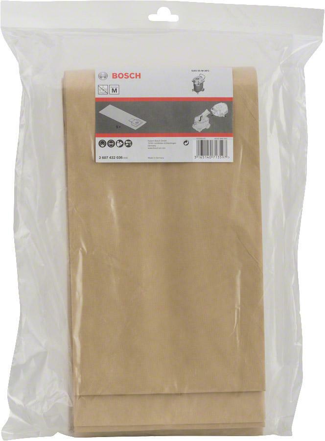 BOSCH 2607432036 paper filter bag for GAS 55 (5 pcs.) | Klium
