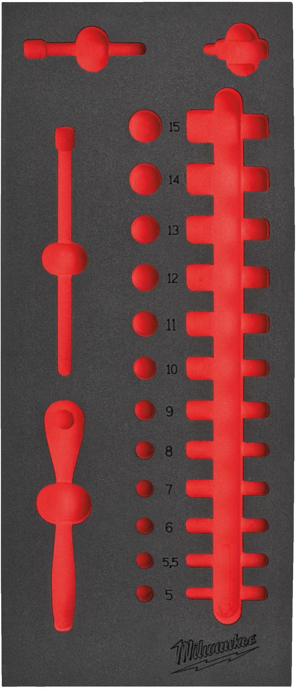 MILWAUKEE 4932493662 empty foam inlay for 28-piece socket set 1/4 ...