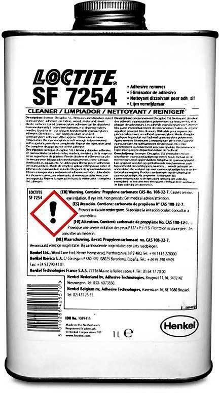 LOCTITE 7254 cleaner for cured cyanoacrylate glue (1l tin) - 1089415 ...