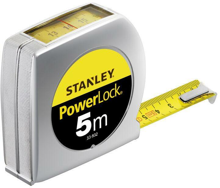 STANLEY 0-33-932 tape measure Powerlock with top viewing window 5m ...