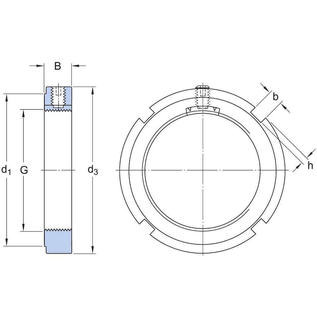 SKF KMK 16 locknut 80 x 105 x 18 mm M80x2 | Klium