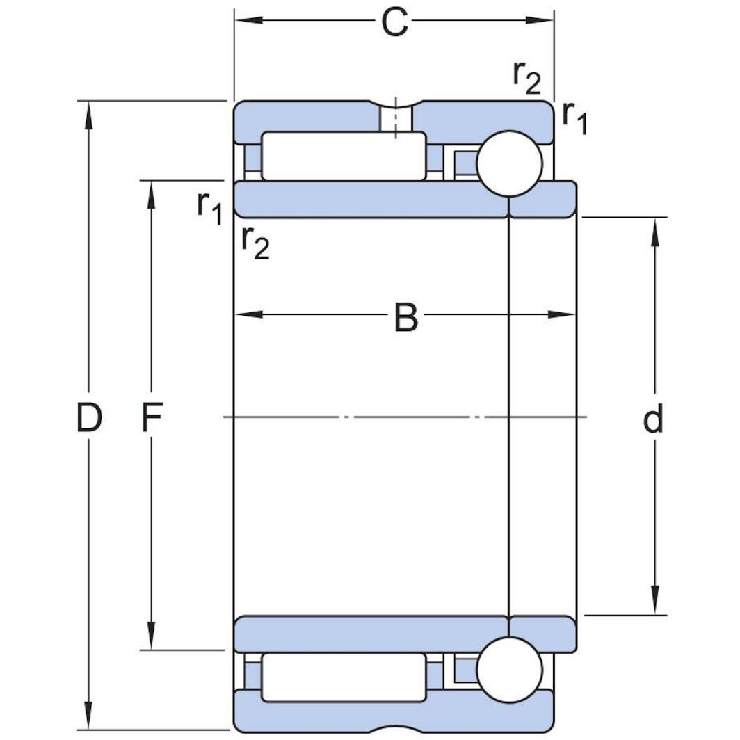 SKF NKIB 5912 needle roller/angle contact ball bearing 60 x 85 x 38 mm ...