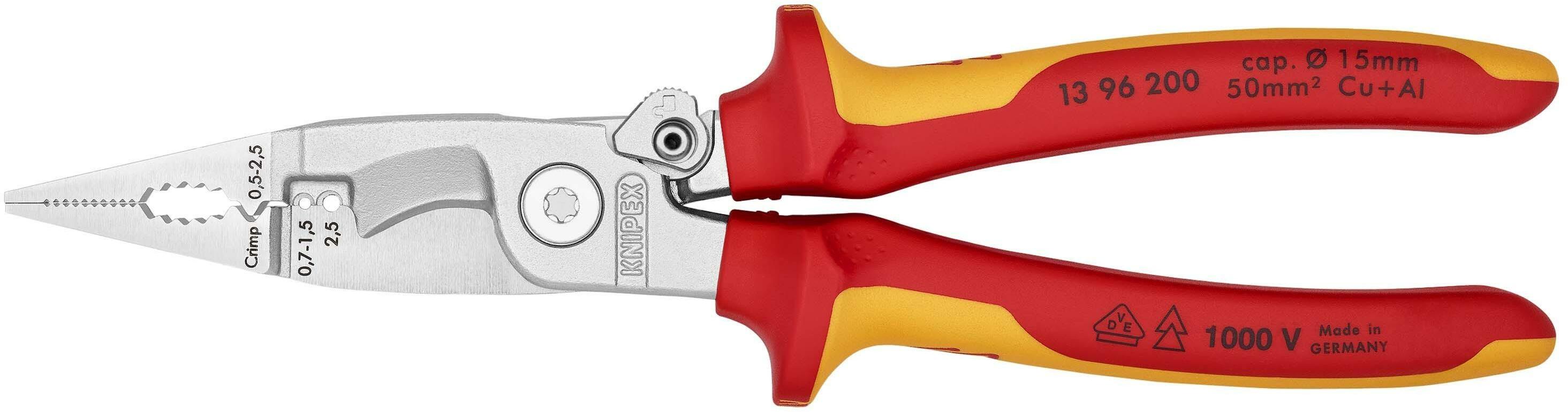 KNIPEX 13 96 200 electric installation pliers insulated with multi ...