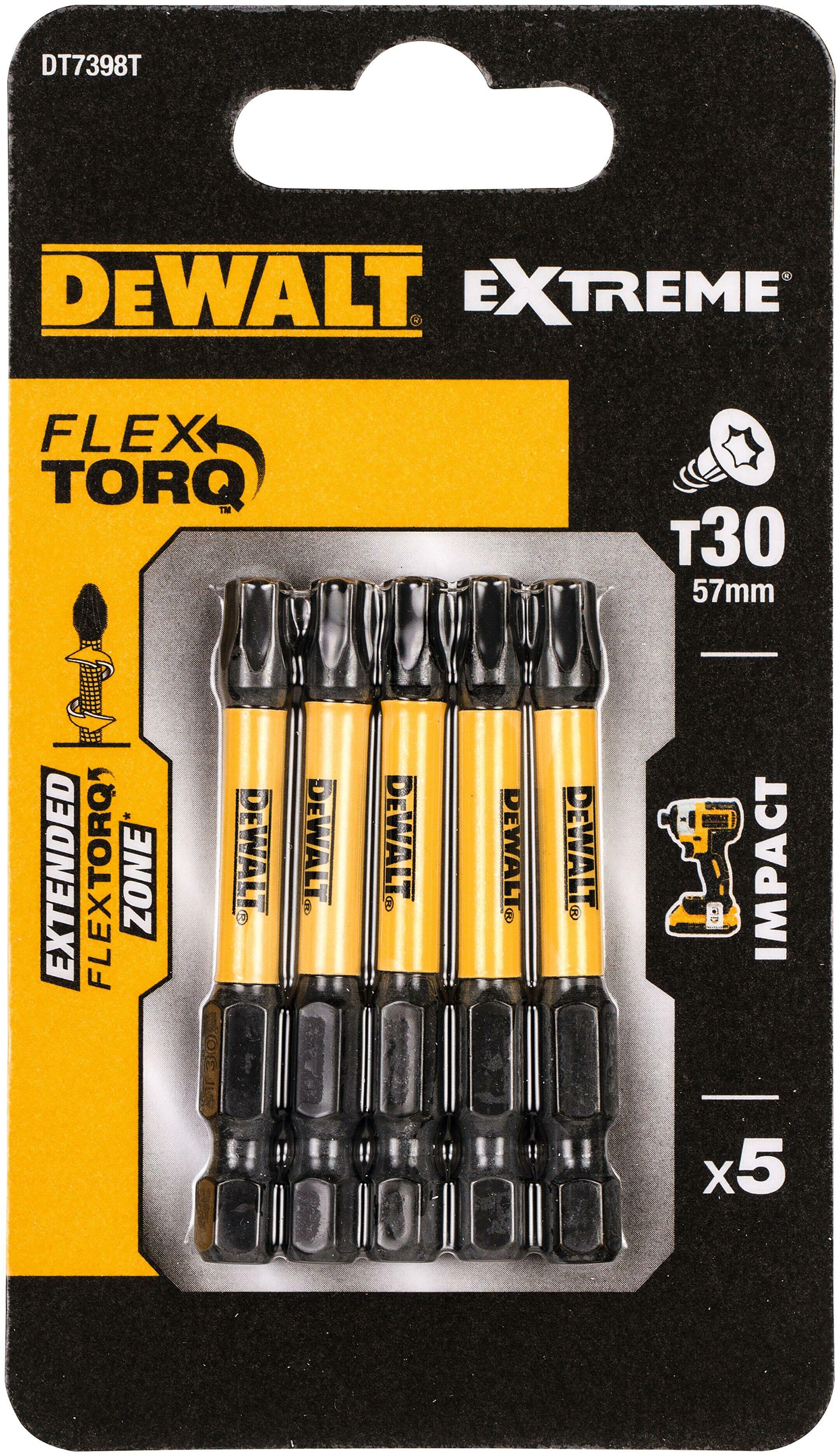 DEWALT DT7398T-QZ IMPACT screw bit Torsion 50mm Torx T30 (5 pcs) | Klium