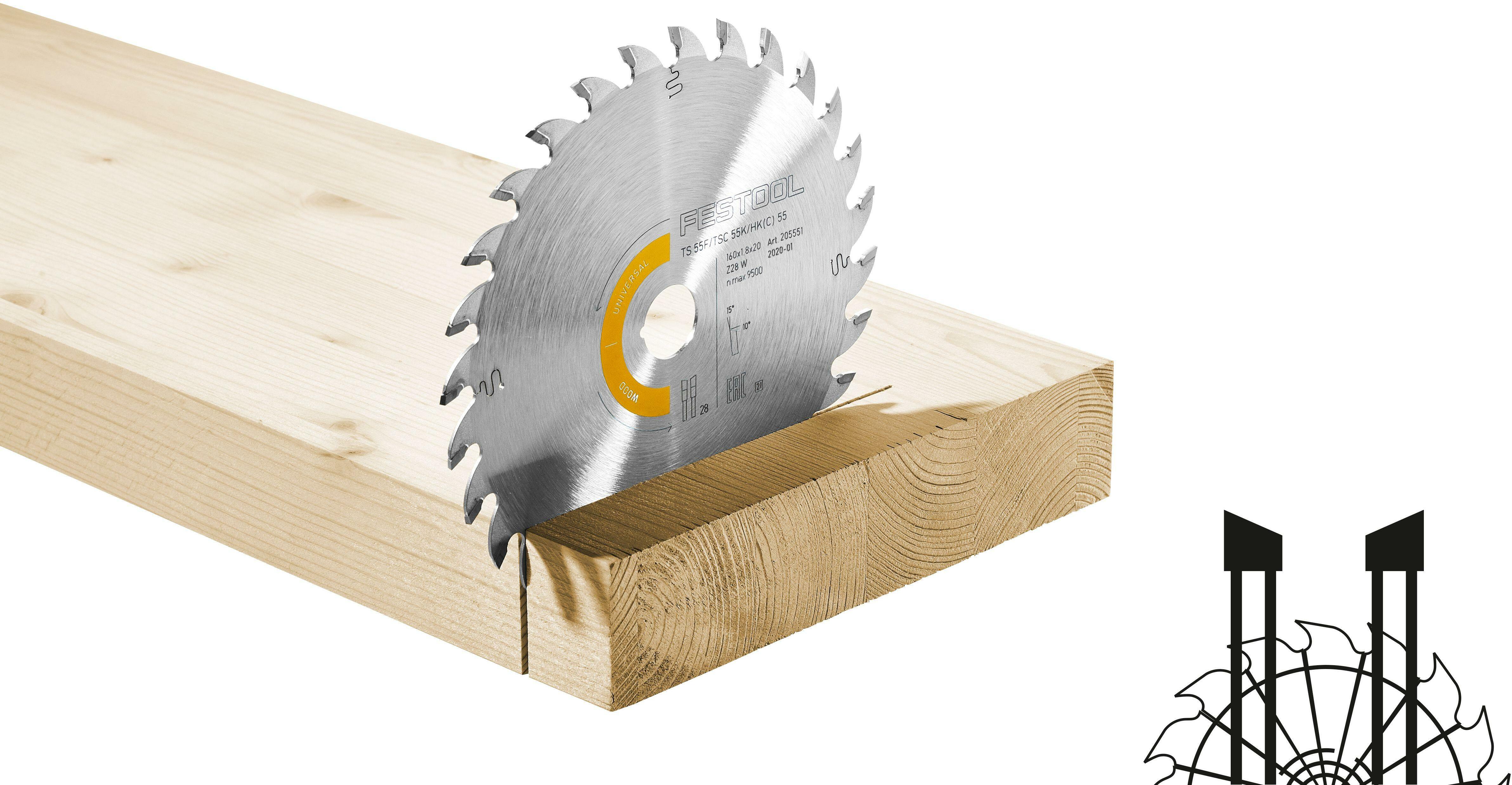 FESTOOL HW 160x2,2x20 W28 circular saw blade WOOD UNIVERSAL - 496302 ...