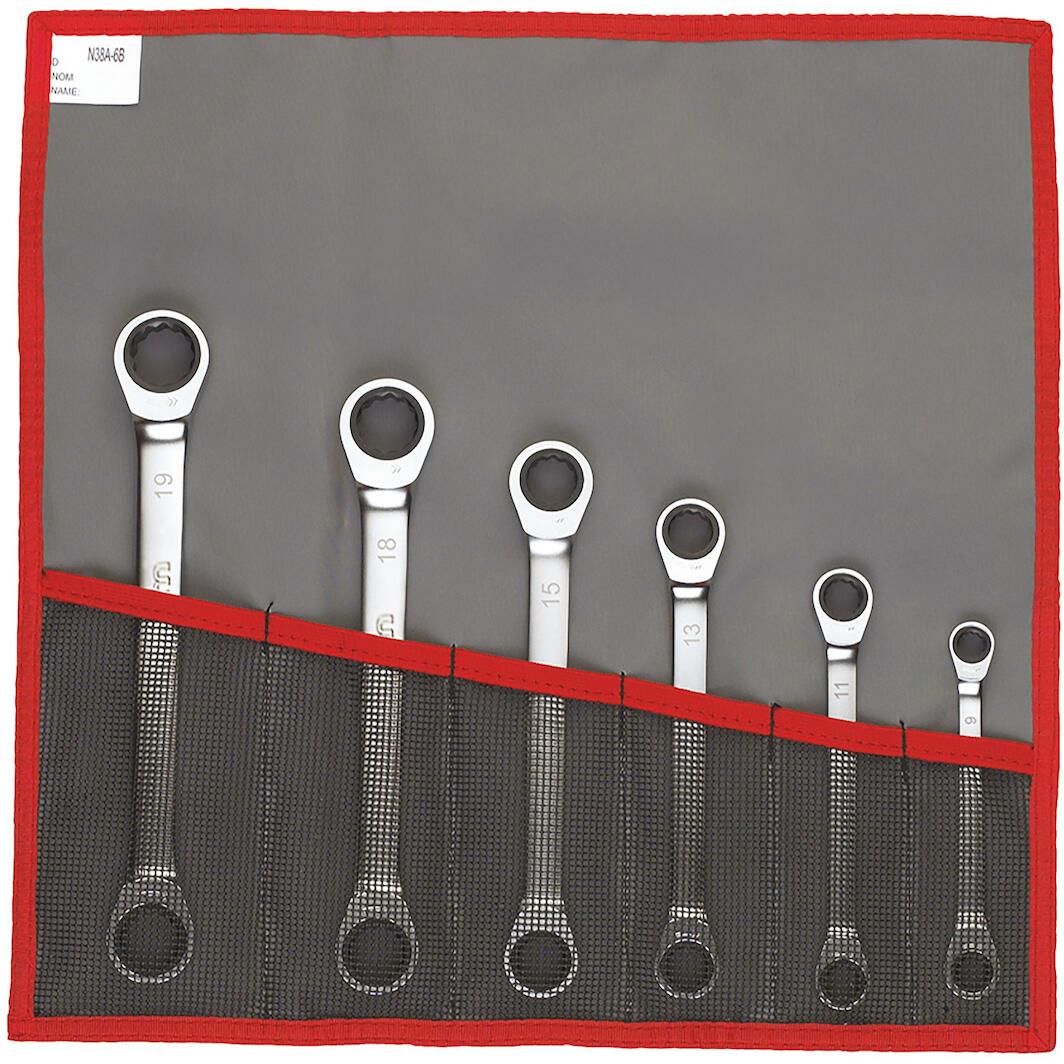 FACOM 64.JU6T straight ratchet wrench set metric and inch sizes 6-piece ...