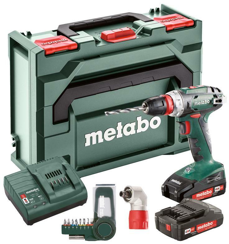 METABO BS 18 QUICK SET cordless drill driver with 9-piece bit box in ...