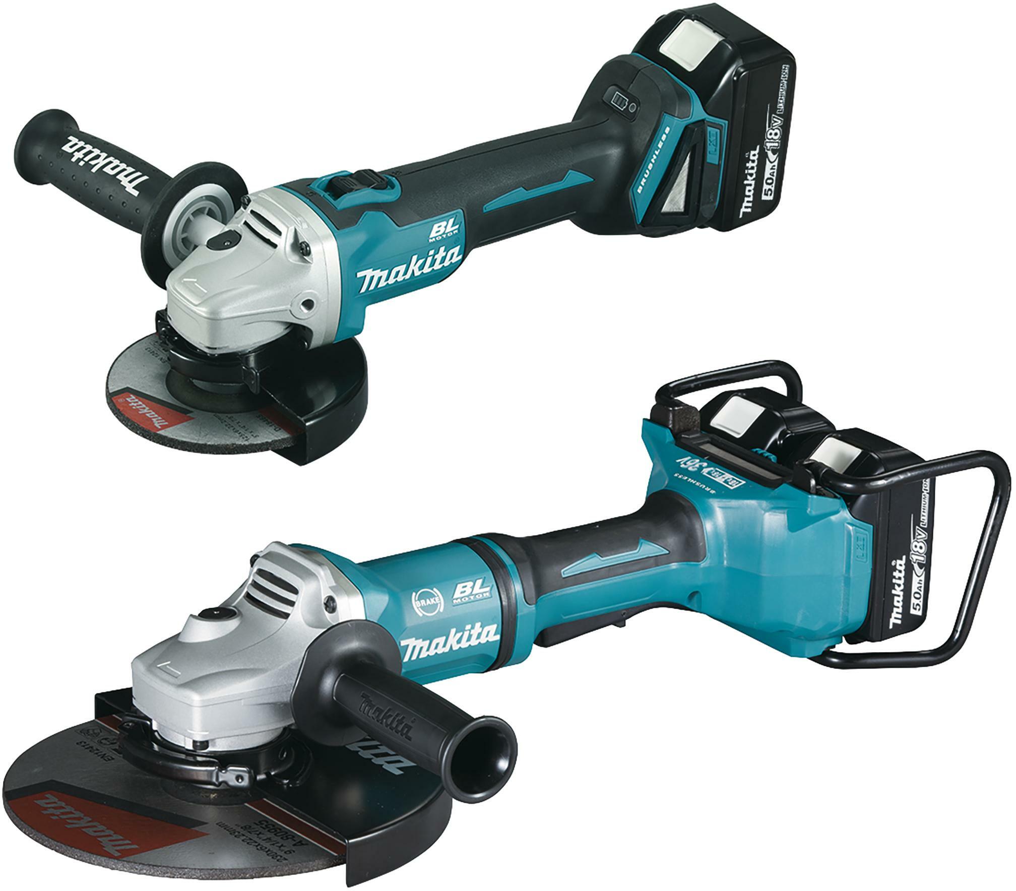 MAKITA DLX2245PT1 18V/2x18V cordless machine set DGA900 + DGA506 in ...
