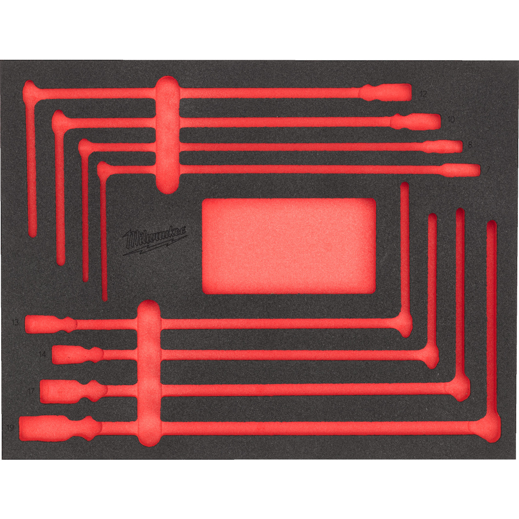 MILWAUKEE 4932499296 empty foam inlay for 10-piece T-handle wrench set ...