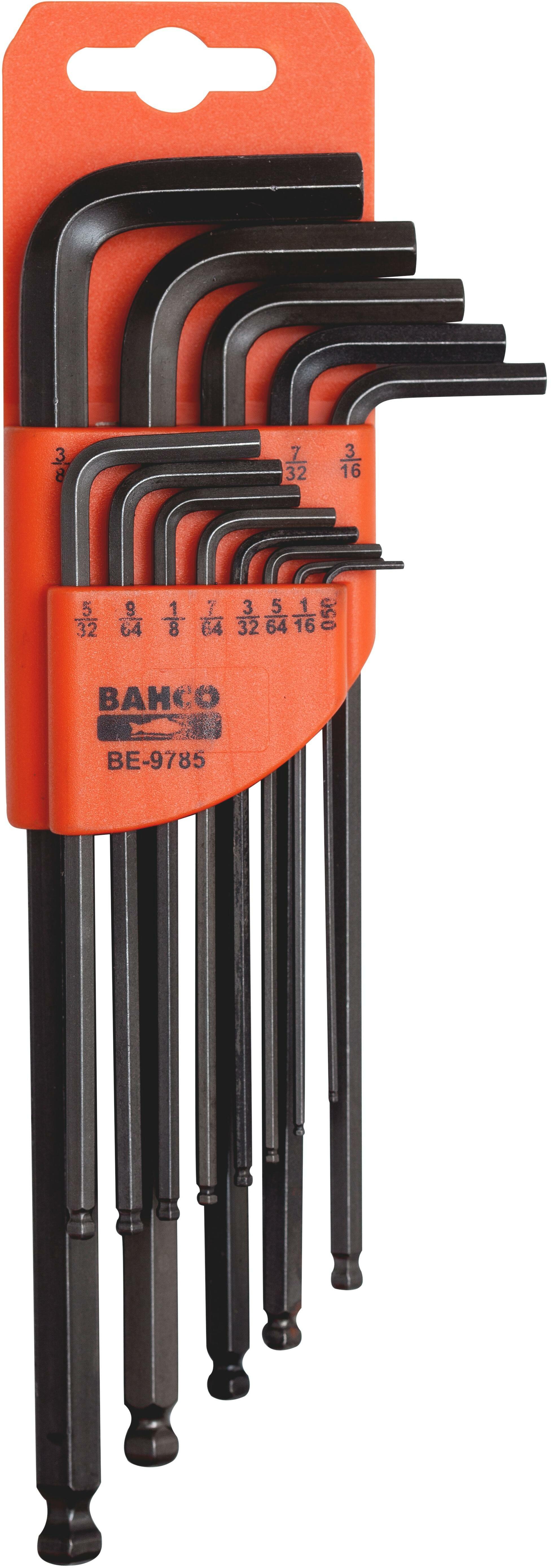 BAHCO BE-9780 spanner set hexagonal long with ball head phosphated ...