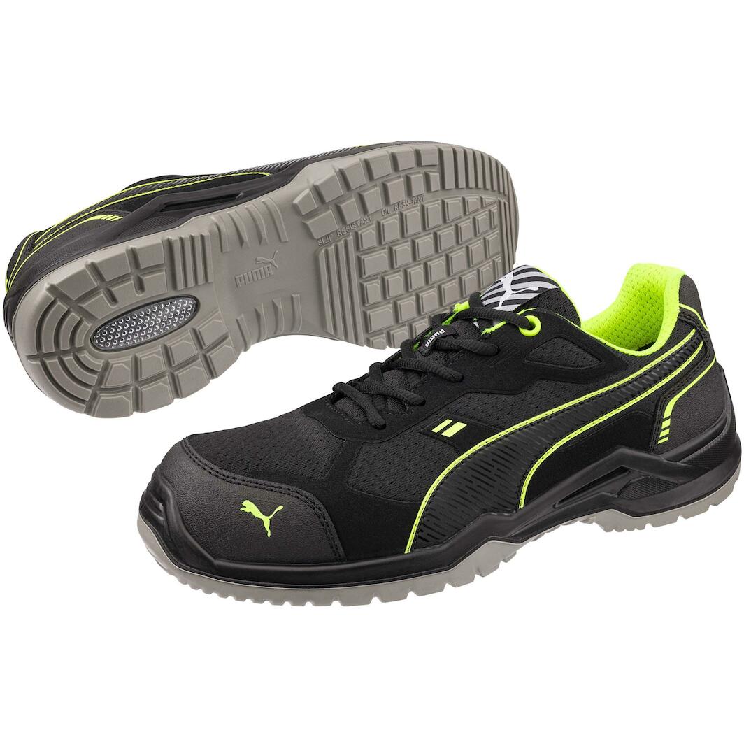 PUMA FUSE TC GREEN ESD S1PS safety shoe low (black/lime) - 900 30010 ...