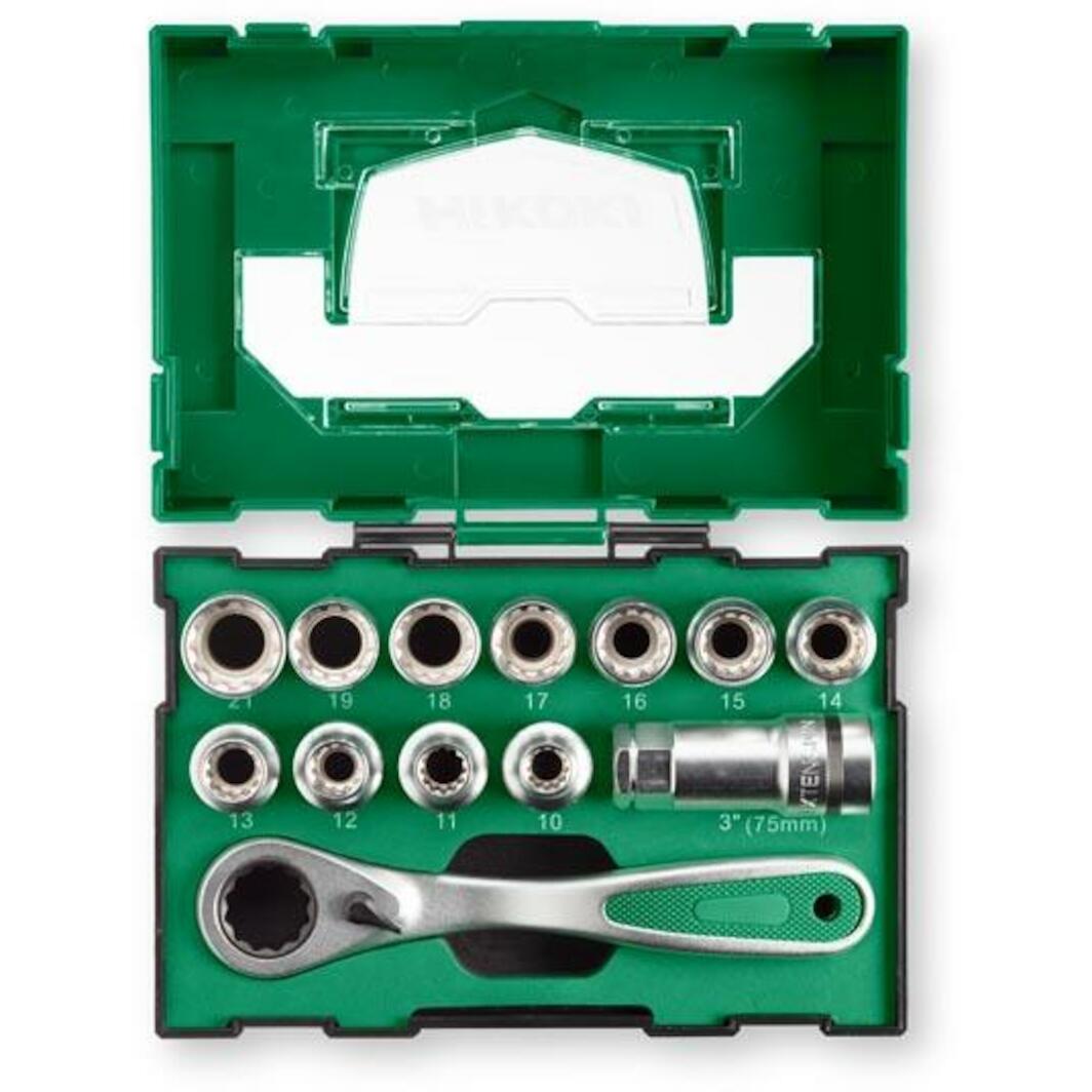 HIKOKI 40030033 socket set 1/2" in BOX III 13-piece | Klium