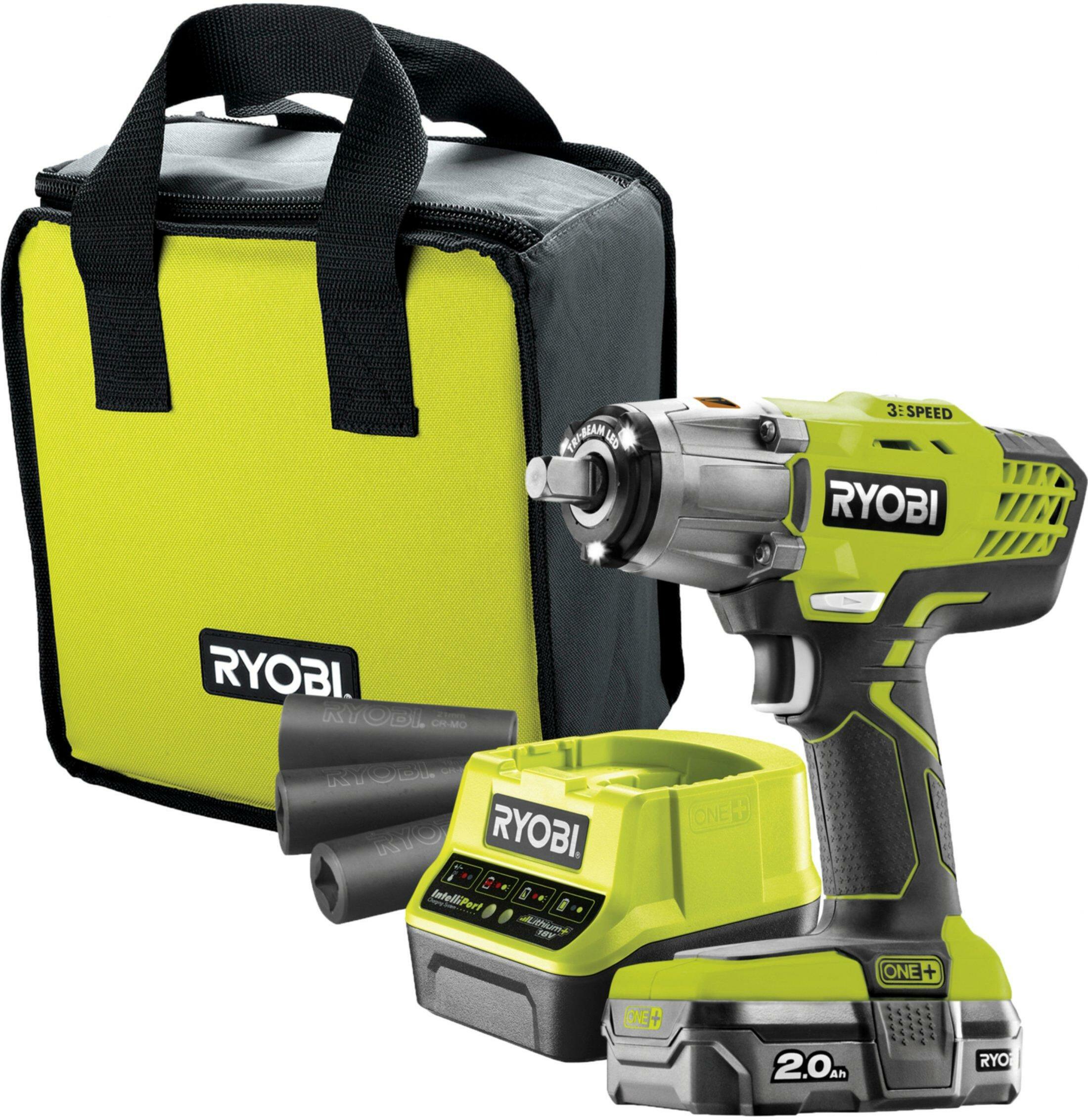 RYOBI R18IW3-120S 18V ONE+ cordless impact spanner 1/2" in cardboard ...