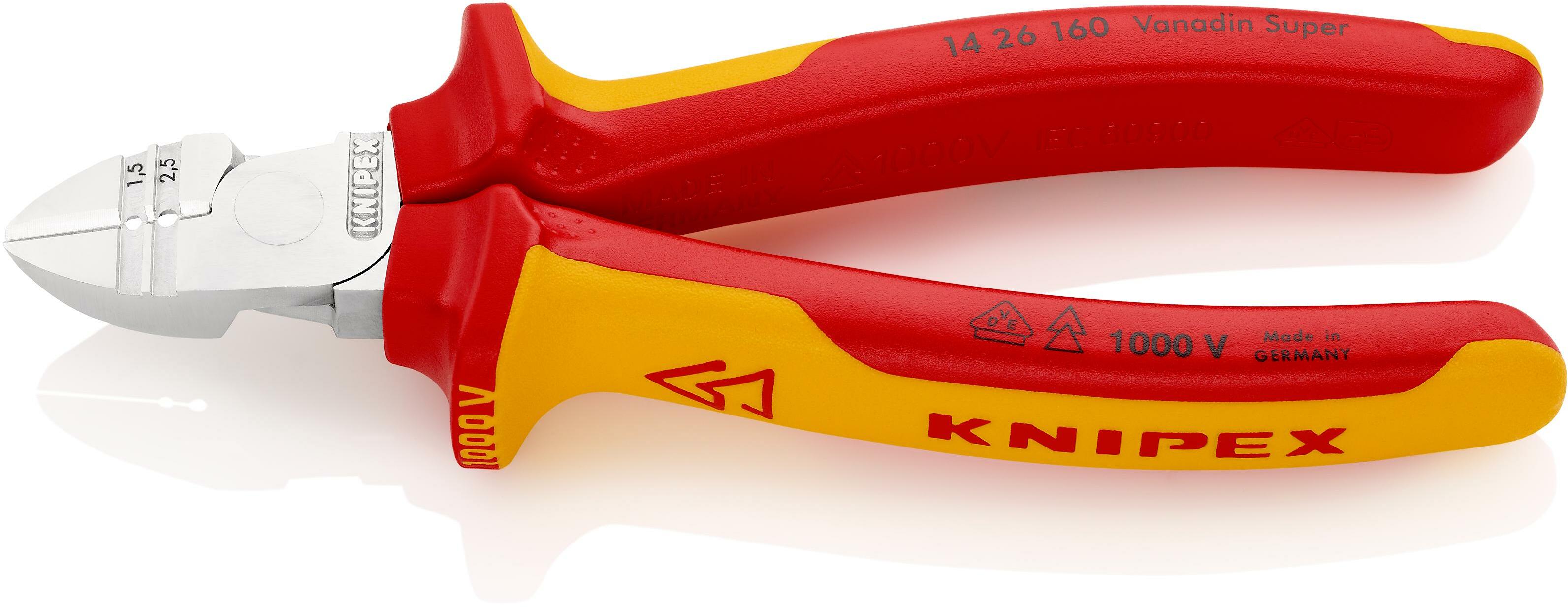 KNIPEX 14 26 160 stripping side cutters insulated with multi-component ...