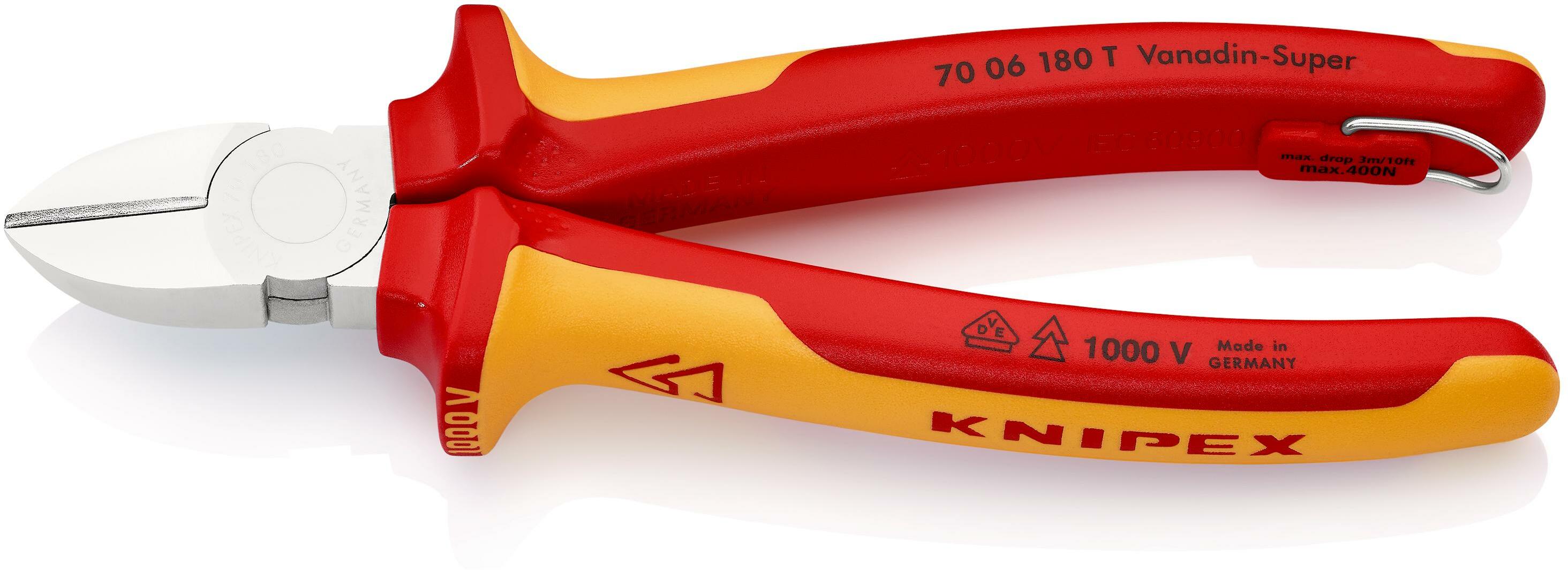 KNIPEX 70 06 180 T diagonal cutters VDE insulated with multi-component ...