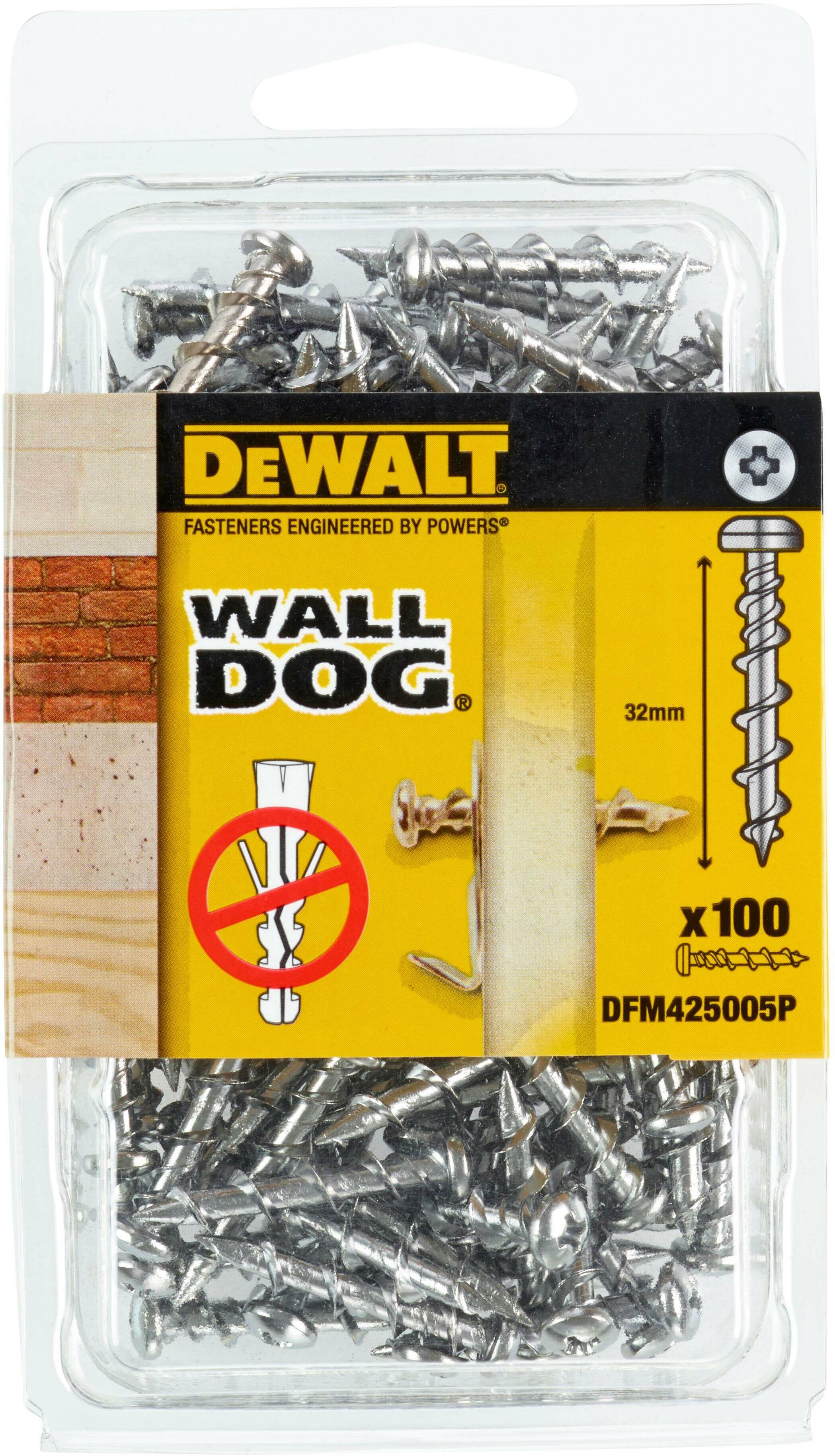 DEWALT DFM425005P WALLDOG screw anchor with ball head chrome 8x32mm ...