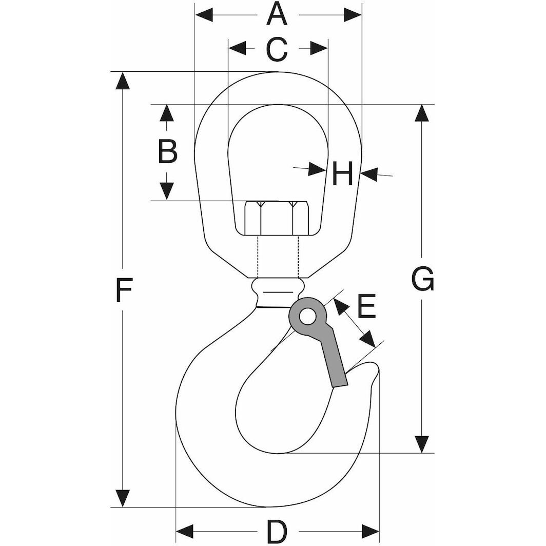 REMA S6703A-1600 KG Swivel hook (Grade 8) - 3009003 | Klium