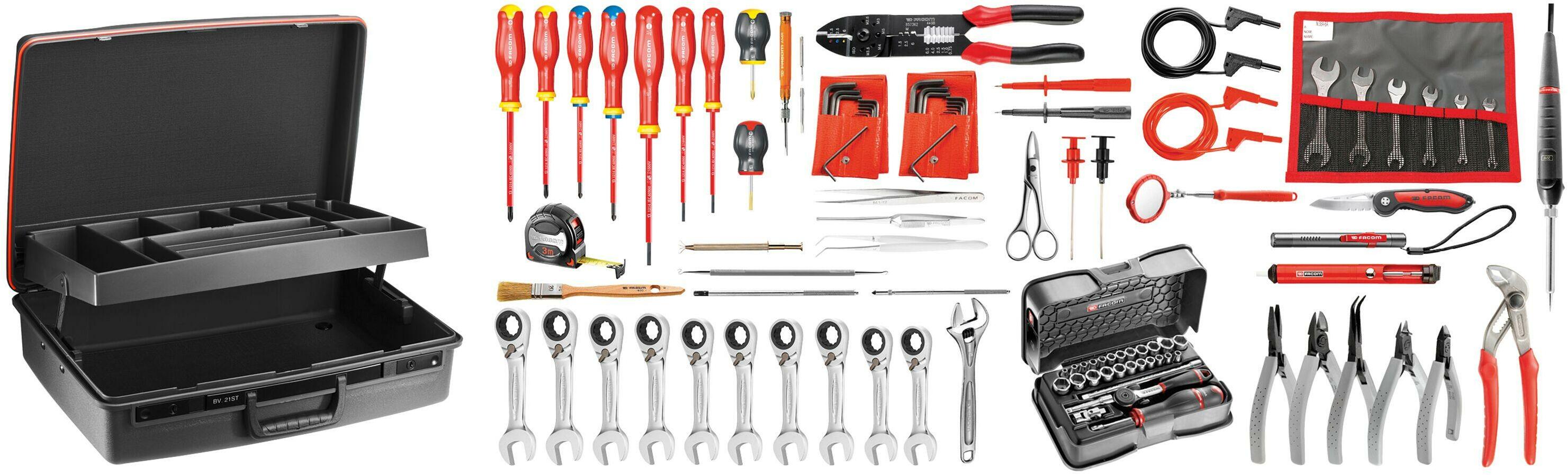 FACOM 2138.EL34 tool set for the electrician in BV.21ST case 101-piece ...