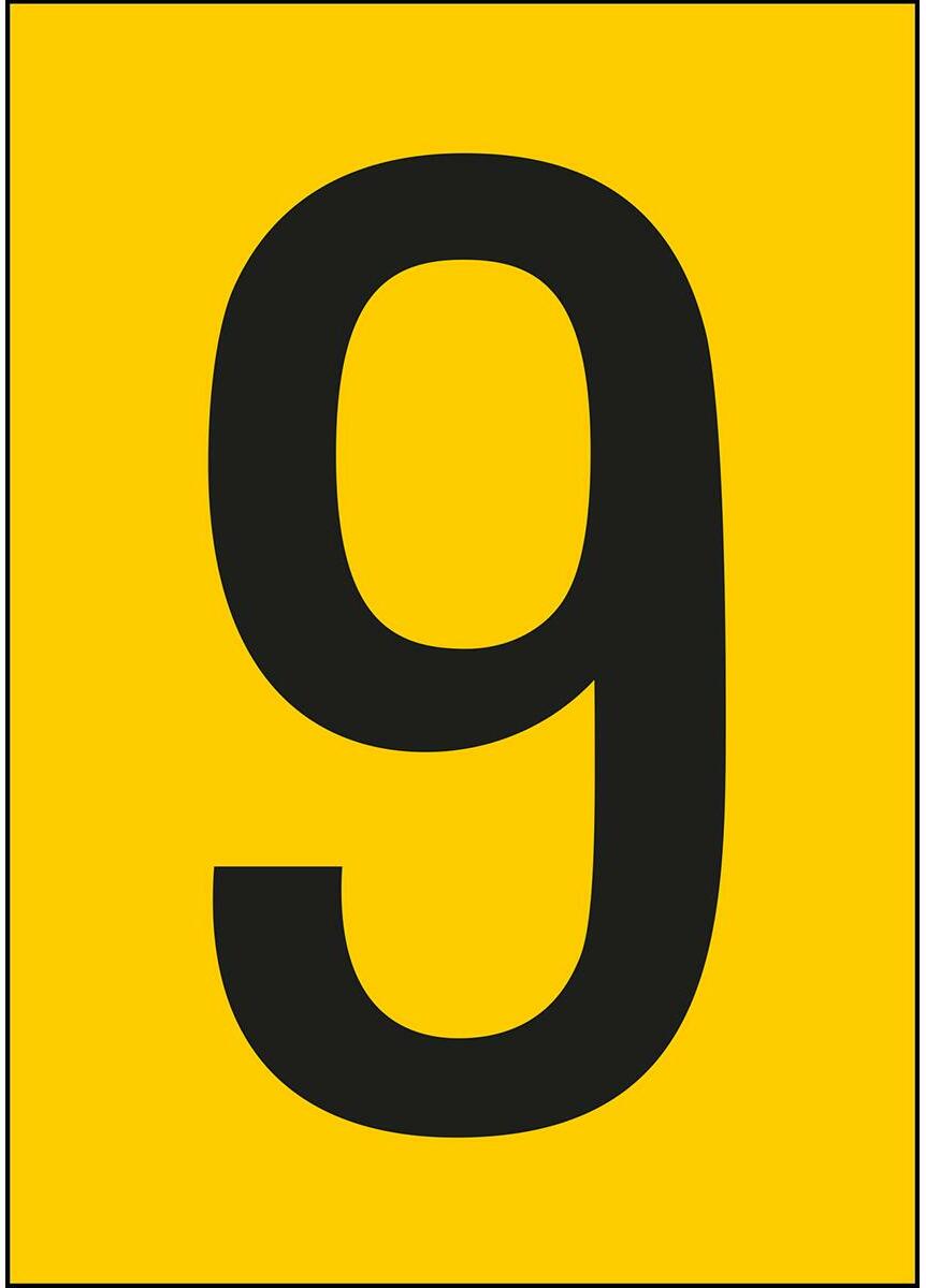 BRADY NL859A4YL-9 label with number 9 - DIN A4 format for permanent or ...