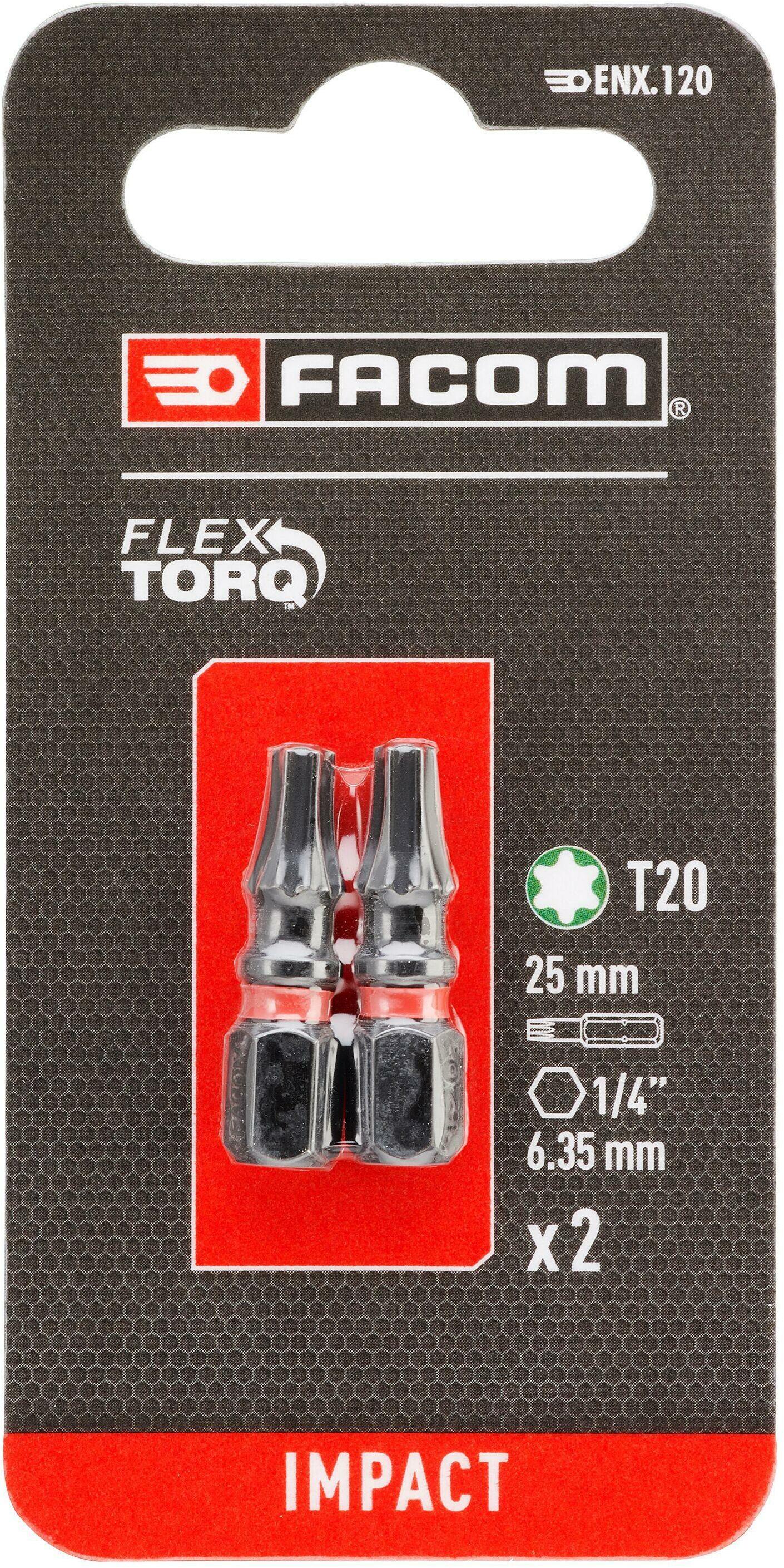 FACOM ENX.120 Impact Flextorq impact bit 25mm Torx T20 (2 pcs) | Klium