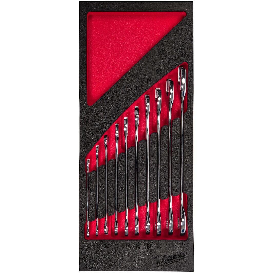 MILWAUKEE 4932493629 spanner set in foam inlay 10-piece | Klium