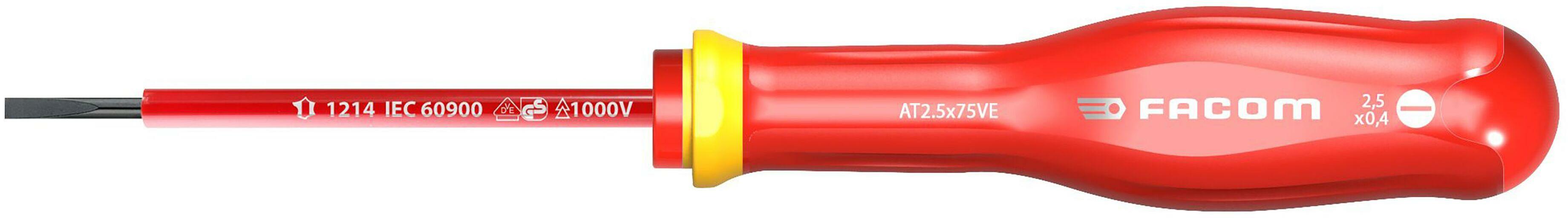 FACOM AT2.5X50VE ProTwist screwdriver insulated to 1000V for slotted ...