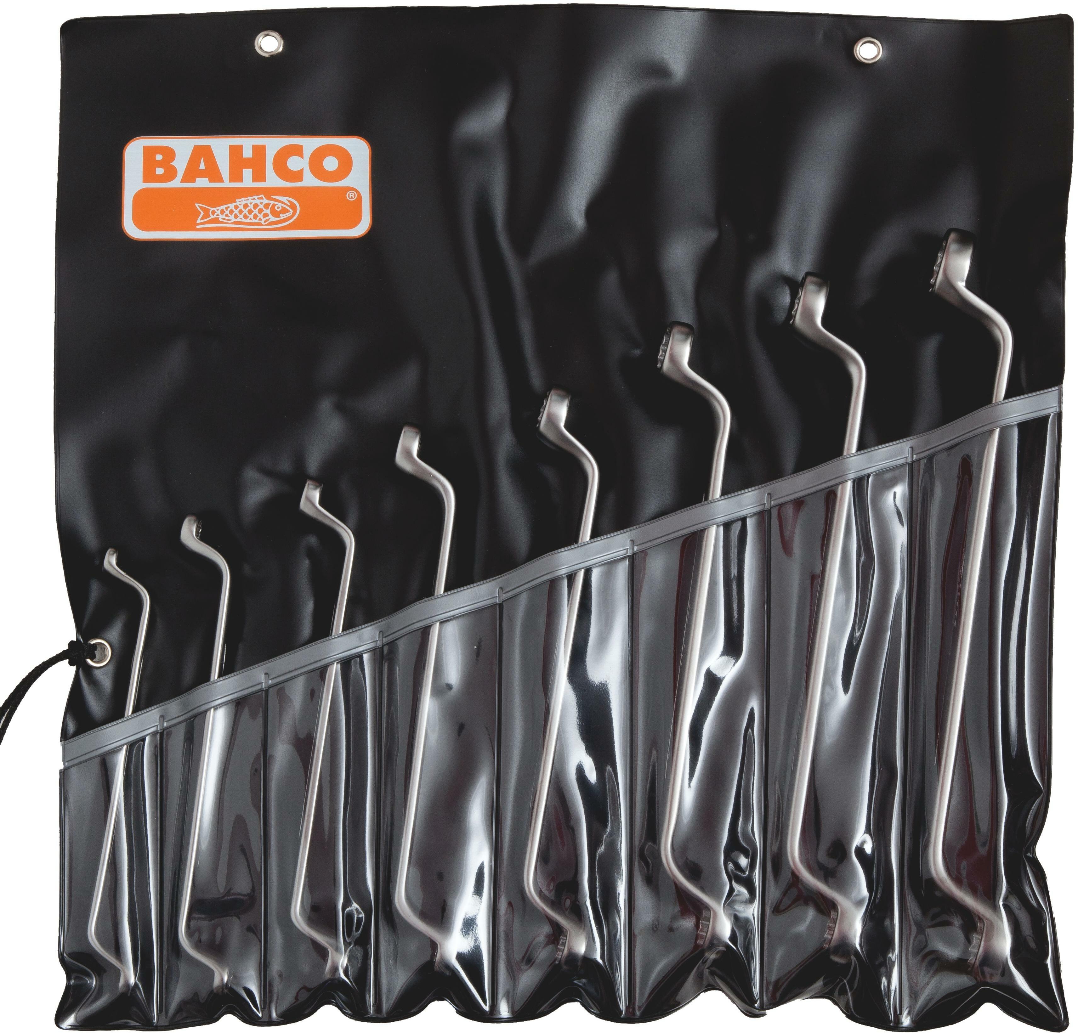 BAHCO 2M/12T ring spanner set deep pierced chrome plated metric in case ...