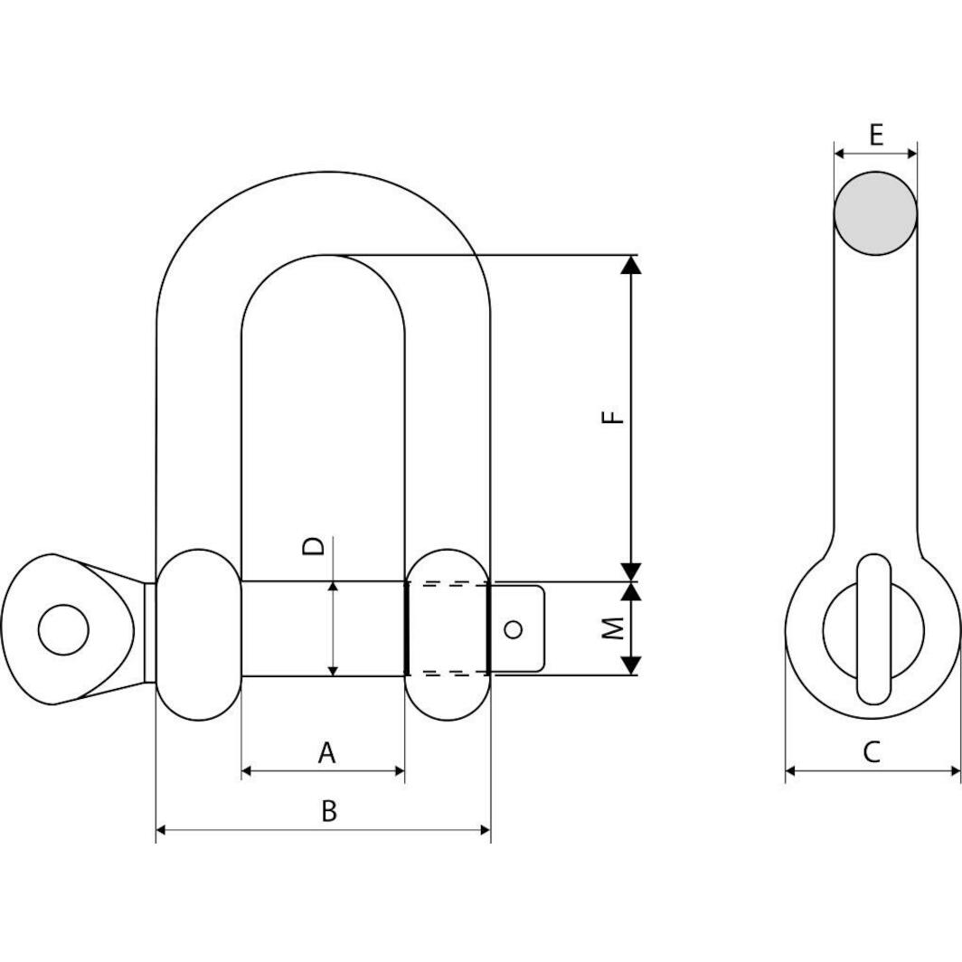 REMA 2686909 RSH050 Stainless steel D-lock AISI 316 G6 (5000 kg) | Klium