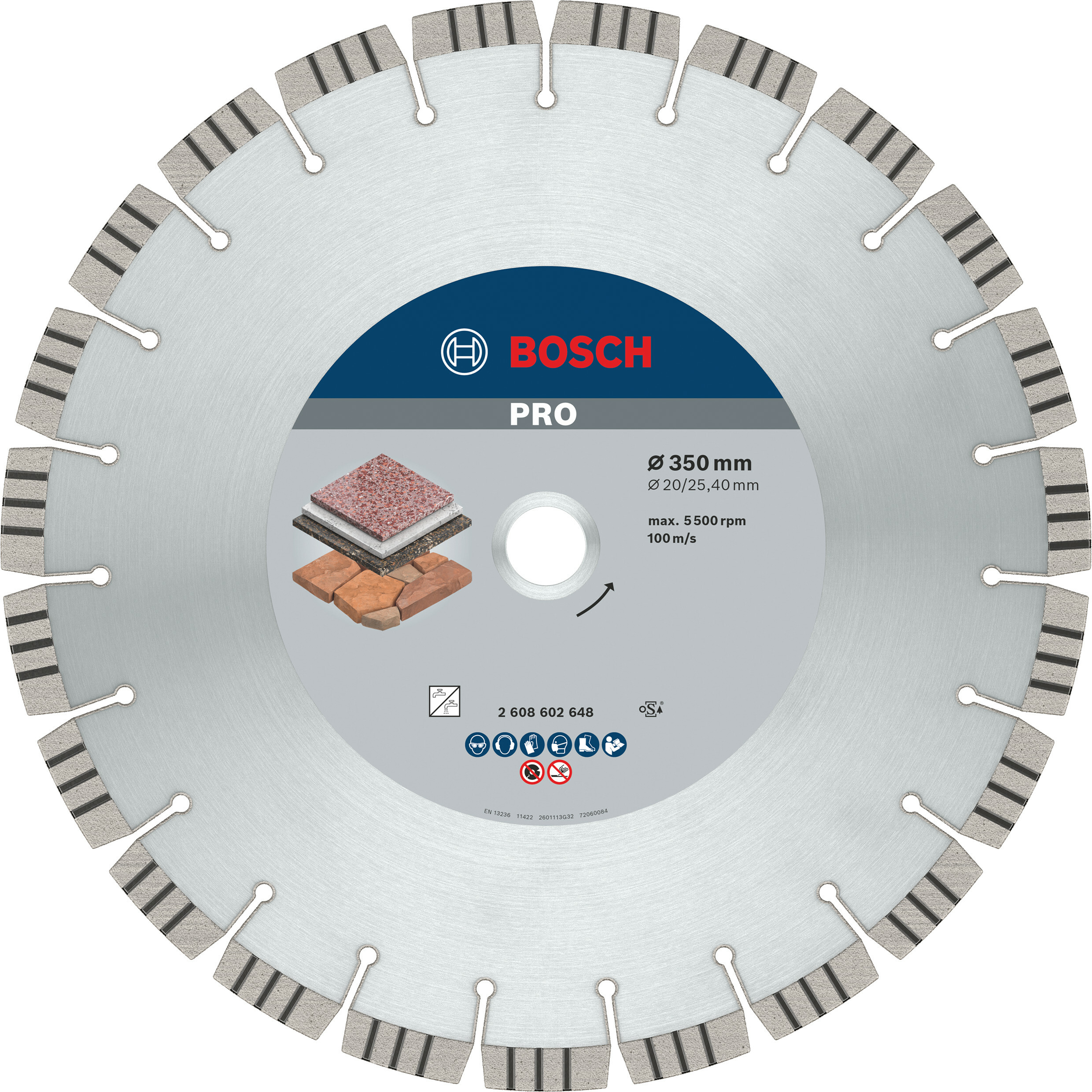 BOSCH 2608602648 diamond cutting disc Best for Stone 350 x 20/25,40 x 3 ...