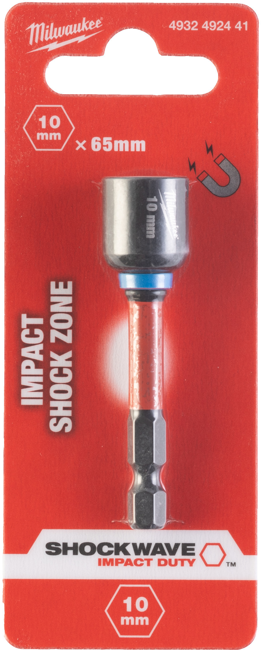 MILWAUKEE 4932492441 SHOCKWAVE percussion cap magnetic Hex10 x 65 mm ...