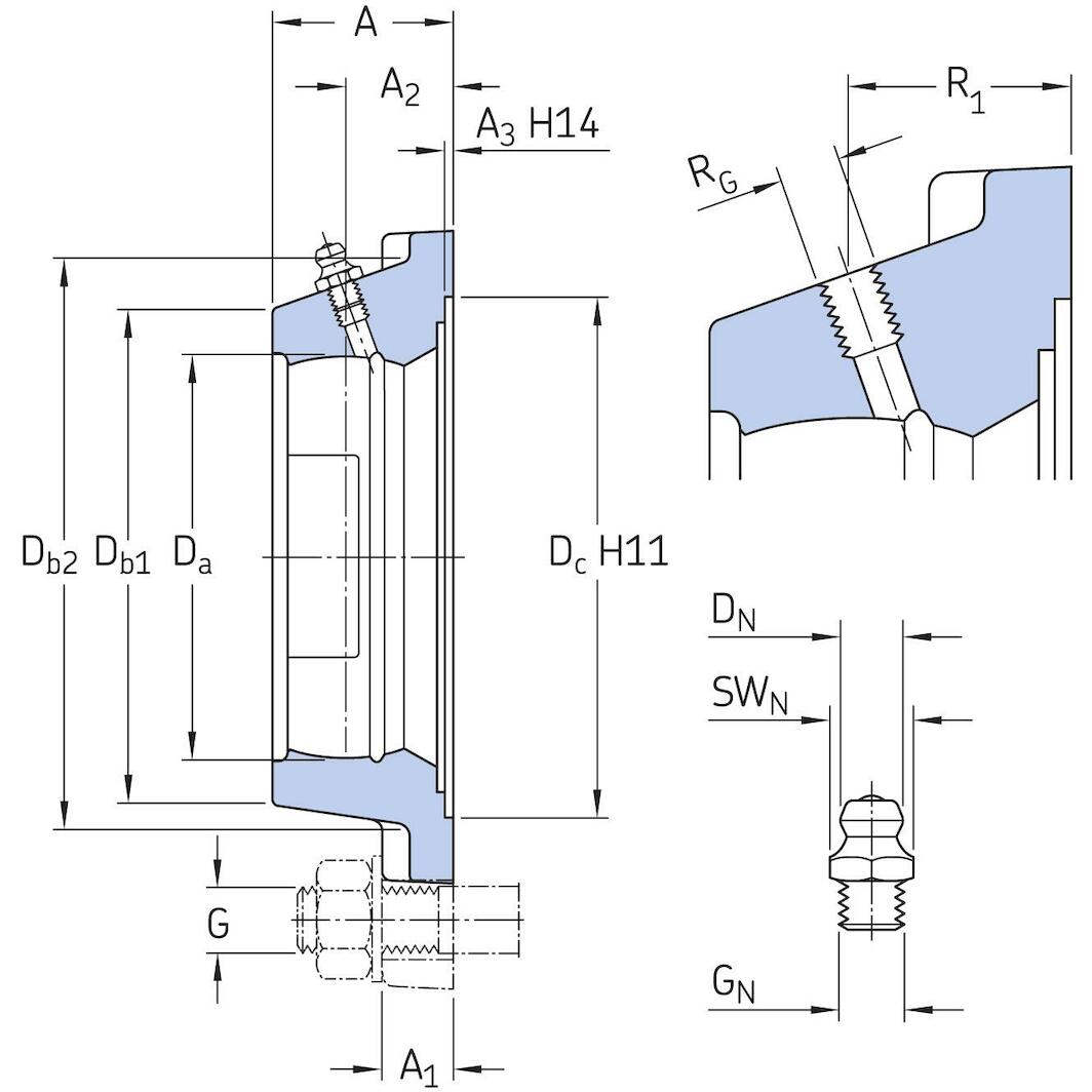 SKF FYJ 508 bearing housing with square flanges for insert bearing ...