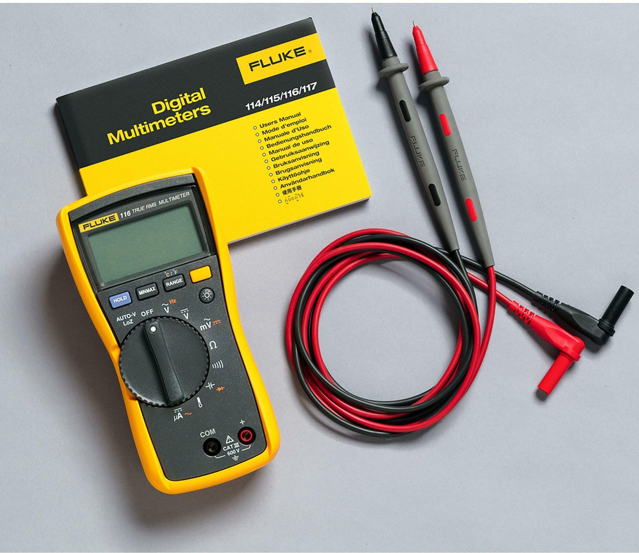 FLUKE 116 multimètre HVAC compact jusqu'à 600V AC/DC - avec mesure de la température et des ...