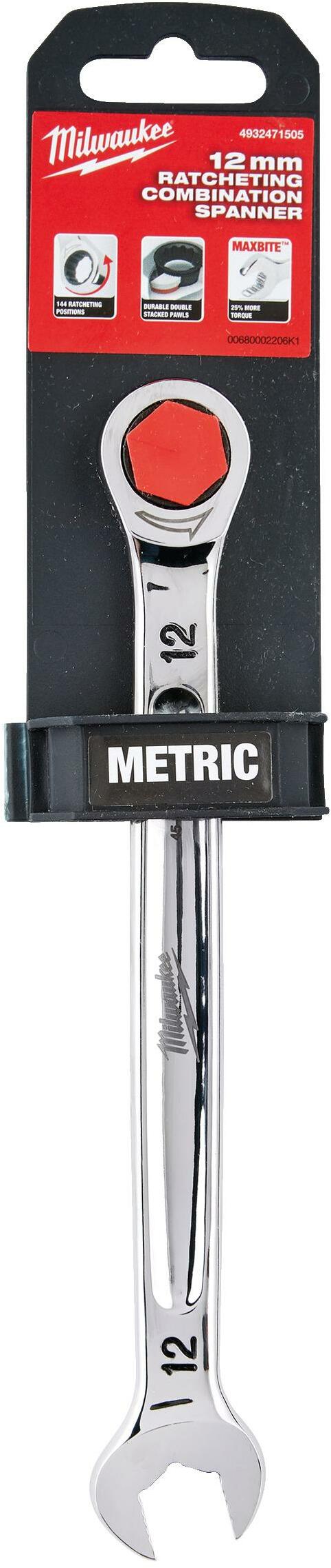 MILWAUKEE 4932471505 Max Bite ratchet spanner metric 12 mm | Klium