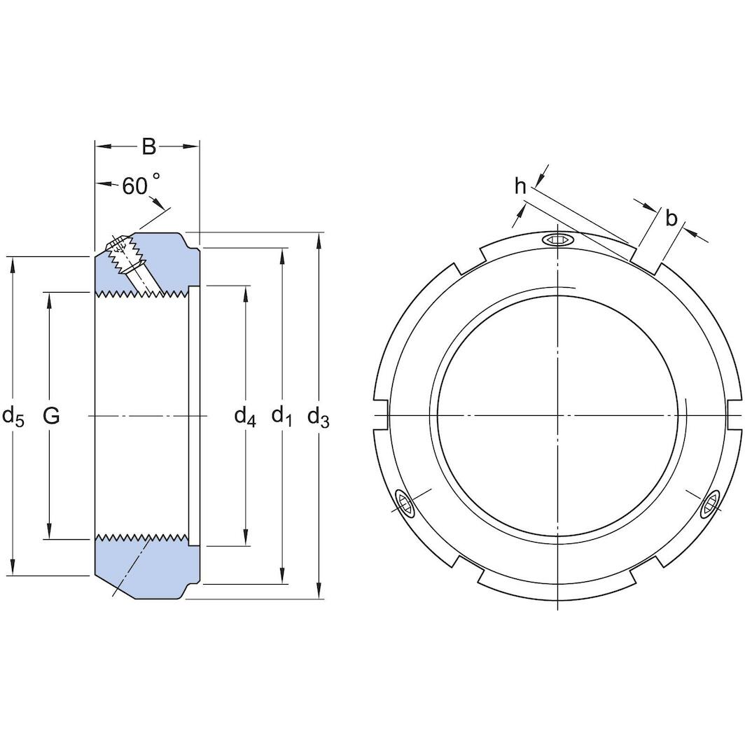 SKF KMT 12 locknut 60 x 90 x 26 mm M60x2 | Klium