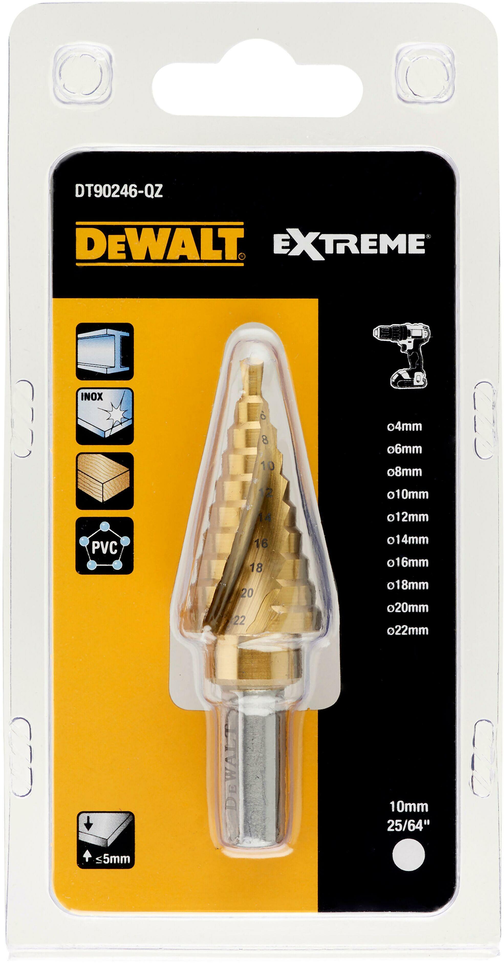 DEWALT DT90246-QZ metal step drill bit titanium 4-22mm shank connection ...