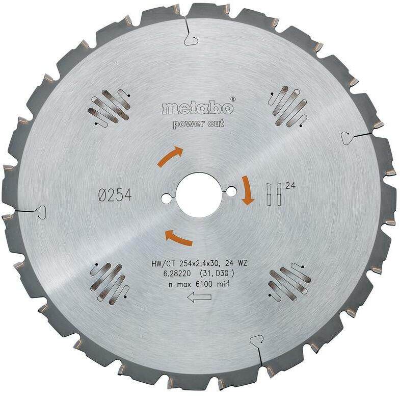 METABO 628011000 saw blade "power cut wood - professional", 230x30, Z24 ...
