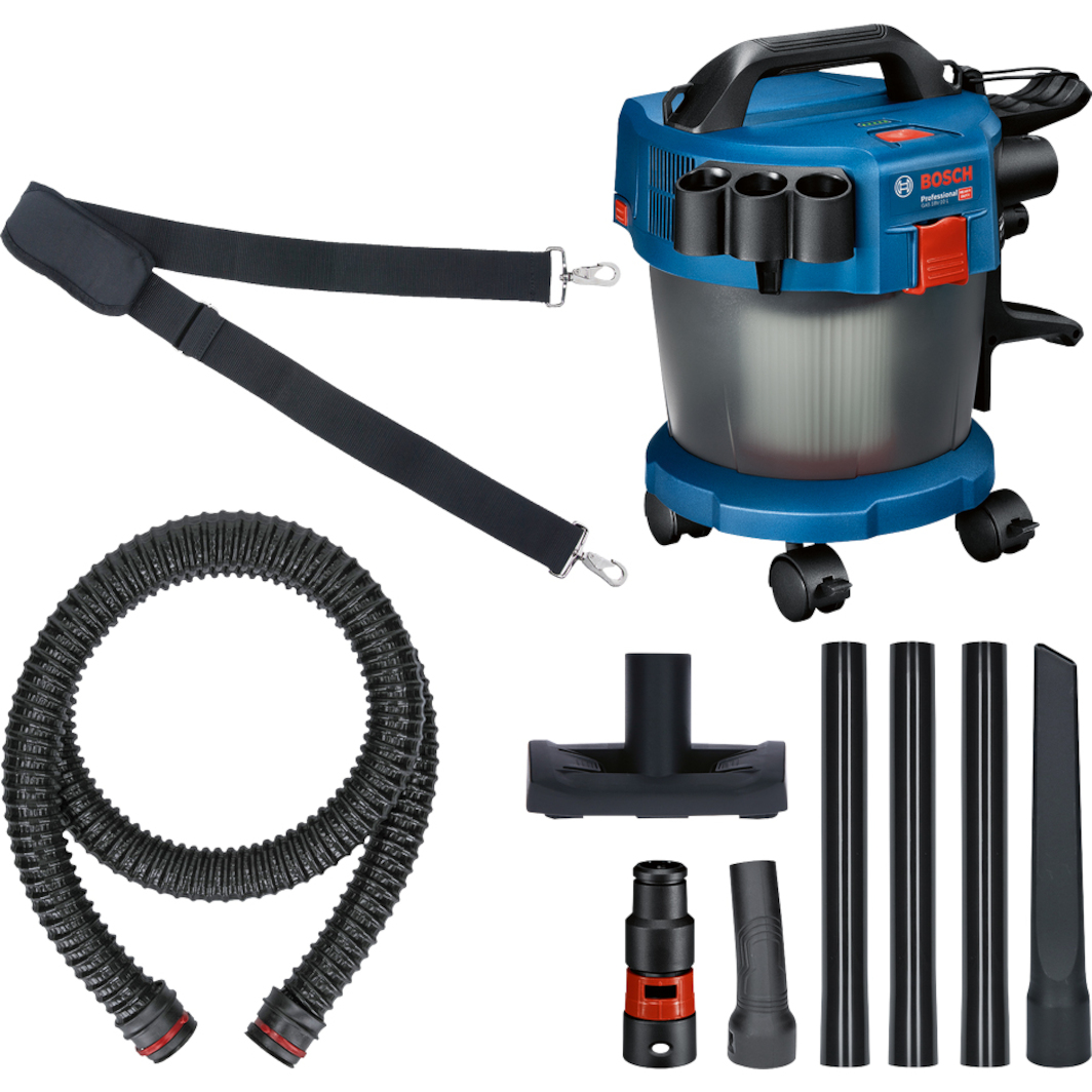 BOSCH GAS 18 V-10 L cordless hoover with accessory set in cardboard box ...