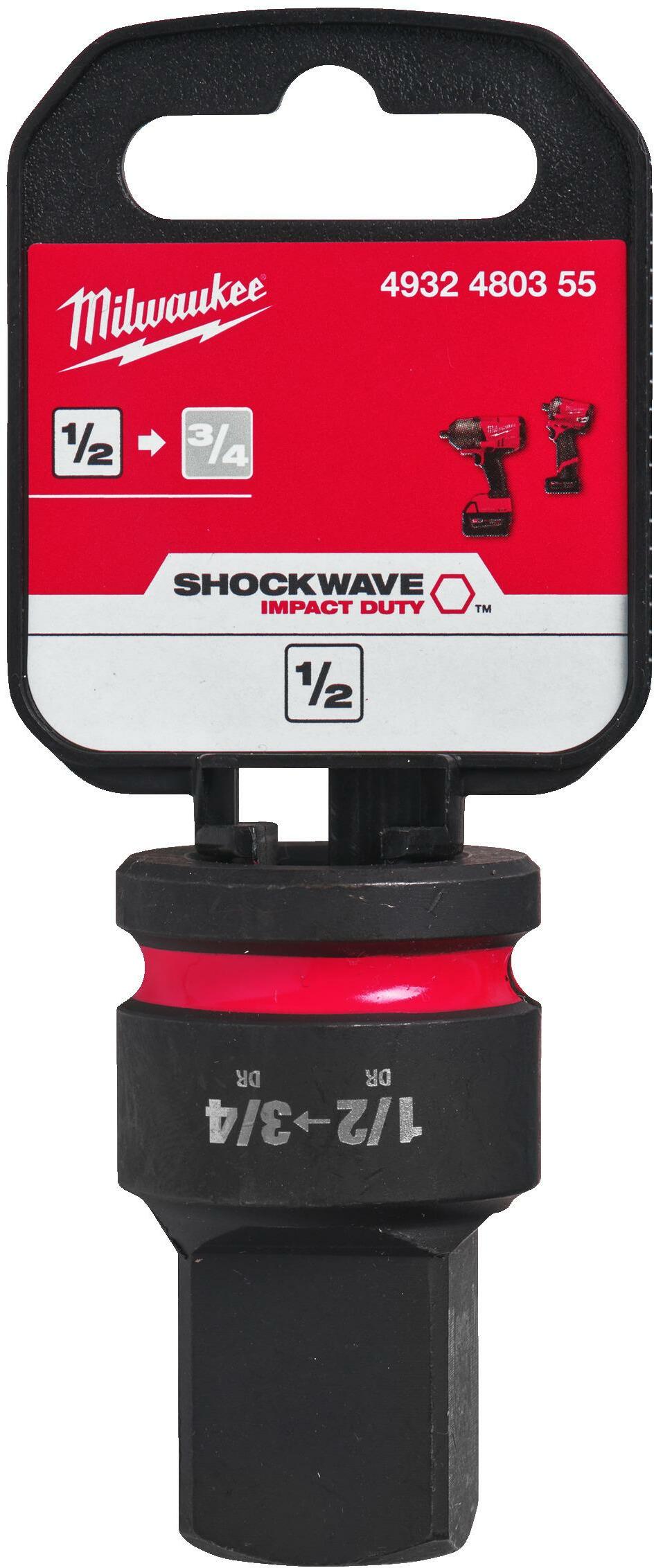 MILWAUKEE 4932480355 socket adapter 1/2" square to 3/4" square | Klium