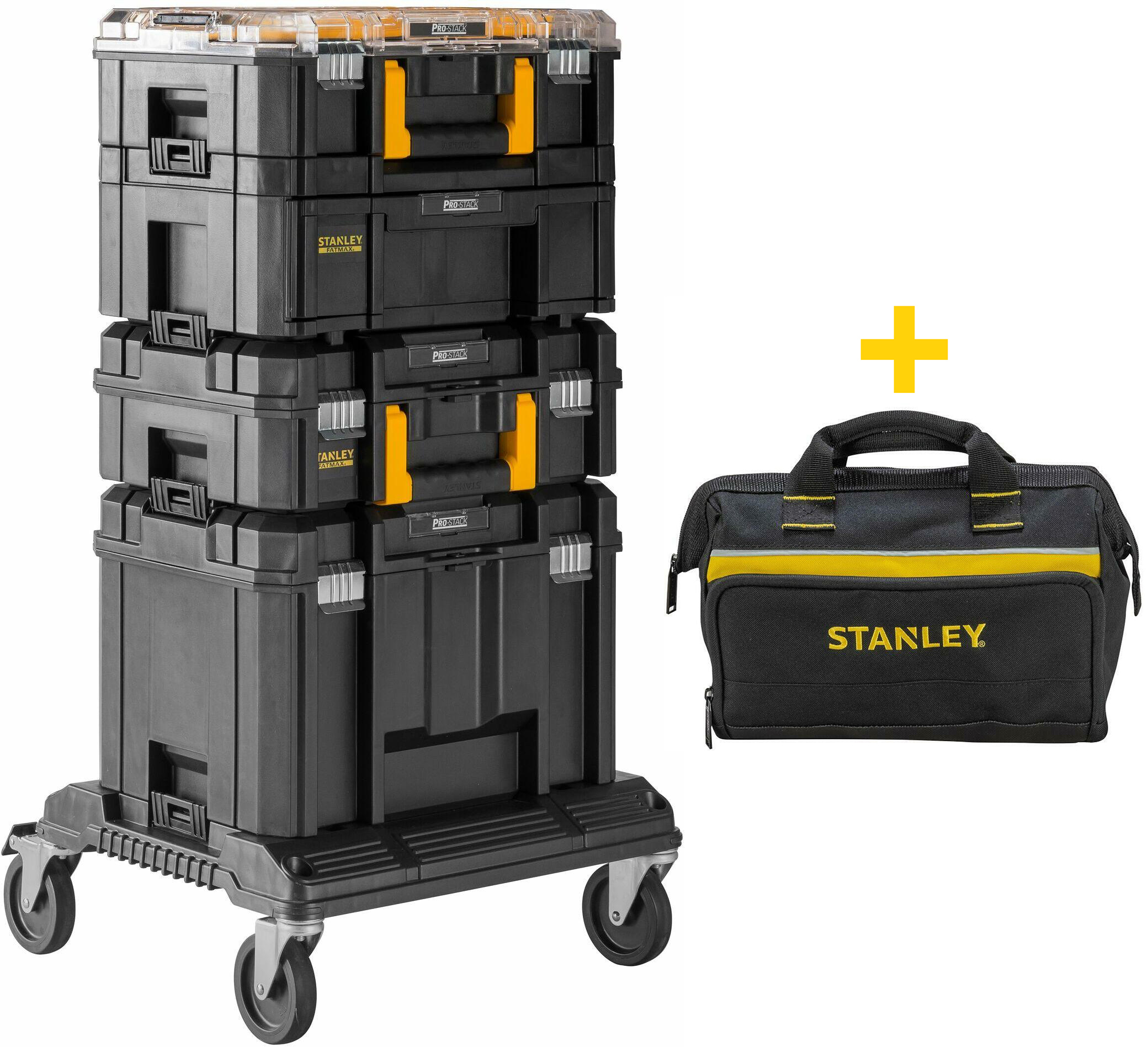 STANLEY FMST1-80107 FATMAX PRO-STACK 5-in-1 trolley with storage cases ...