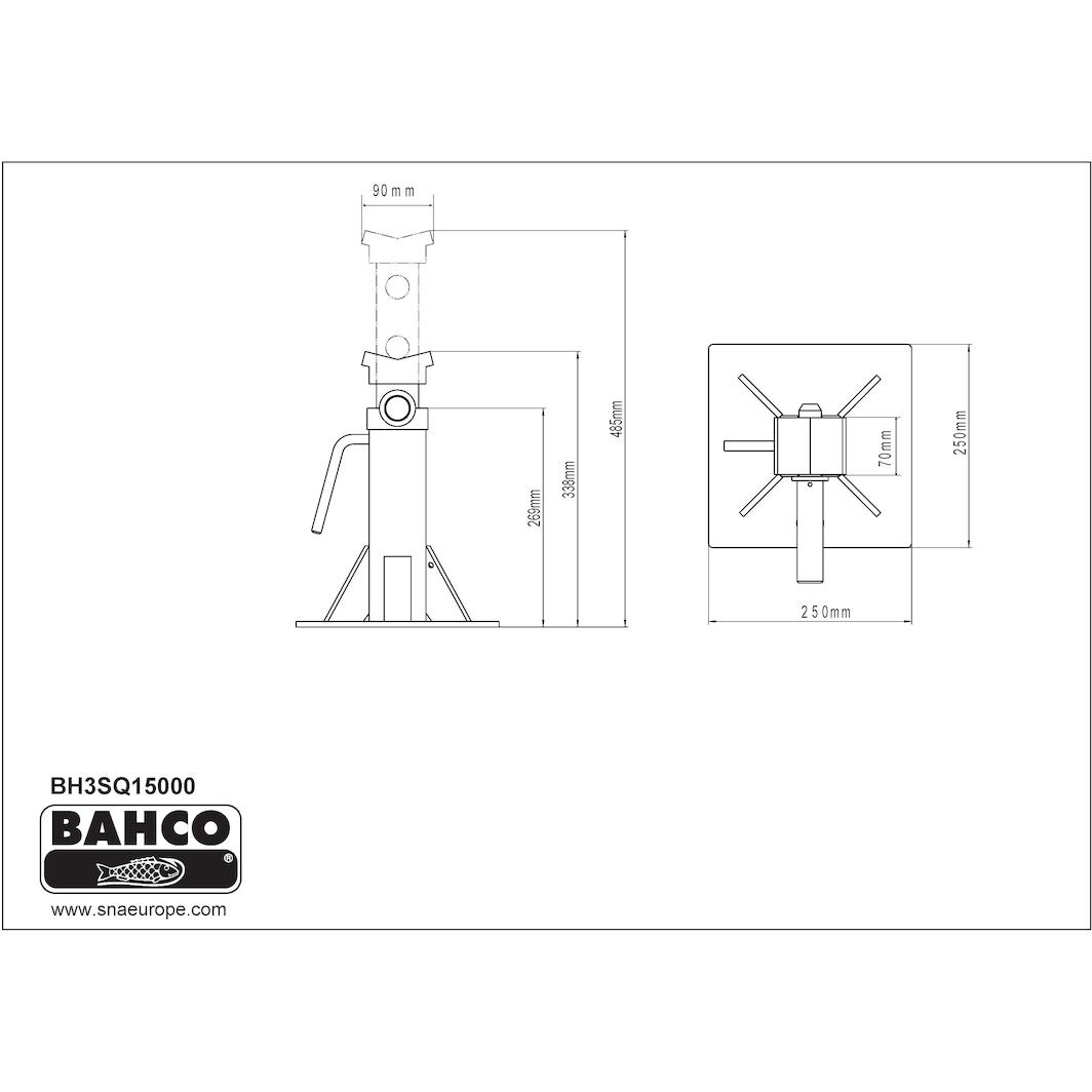 BAHCO BH3SQ7000 jack stand with square base 7 tonnes | Klium