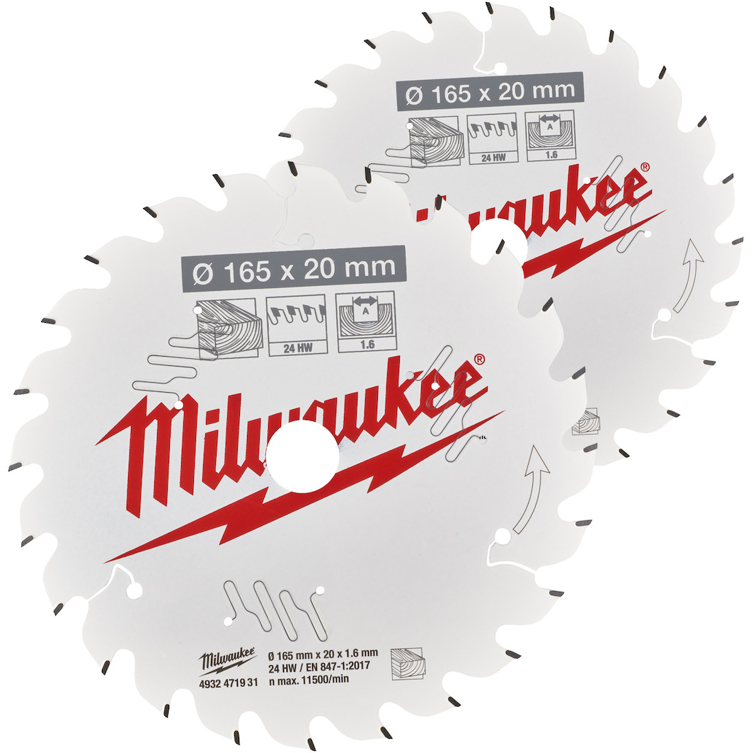 MILWAUKEE 4932492433 circular saw blade 165 x 20 mm, 40T (2 pcs) | Klium