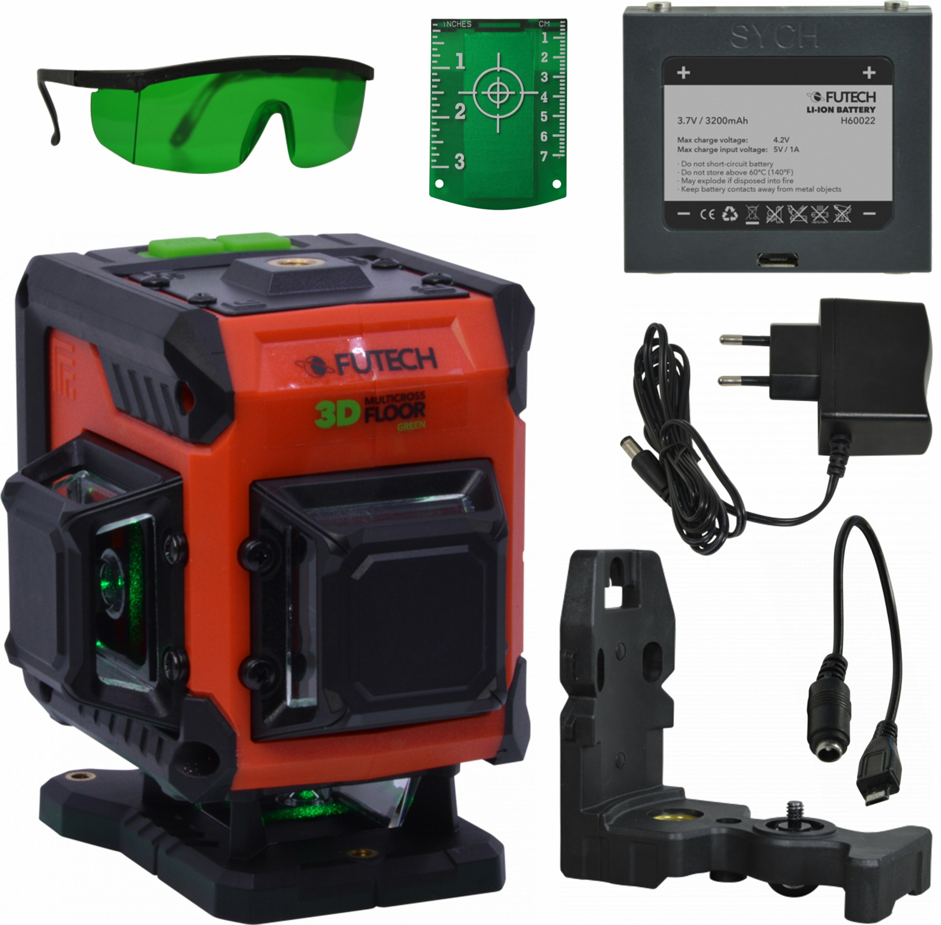 FUTECH MULTICROSS 3D FLOOR small 3D cross line laser green - 028.3FG ...