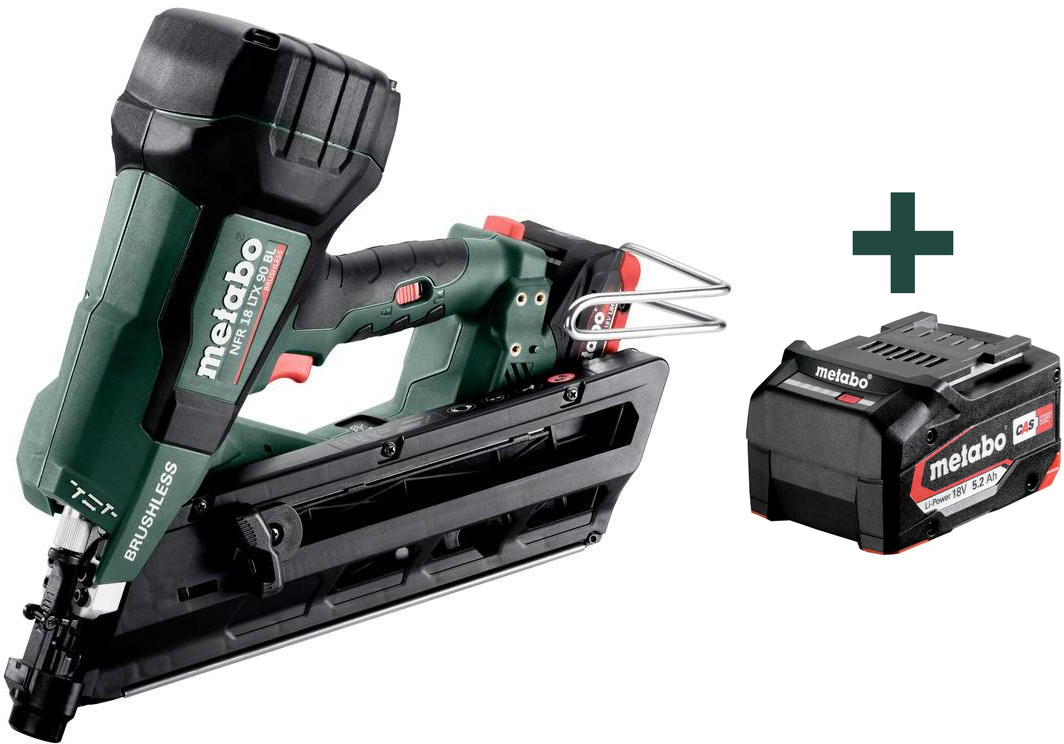 METABO NFR 18 LTX 90 BL 9Ga battery pack in metaBOX 340 (2x 4.0Ah ...